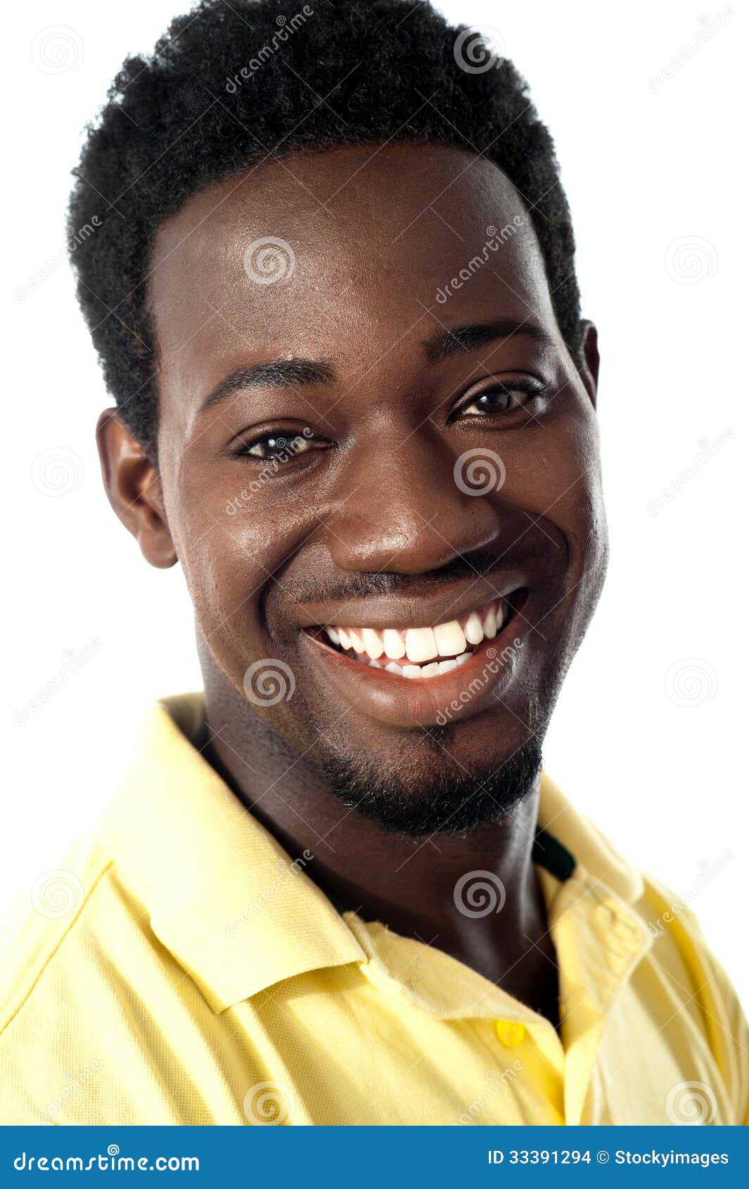 Closeup of Smiling Handsome African Guy Stock Photo - Image of model ...