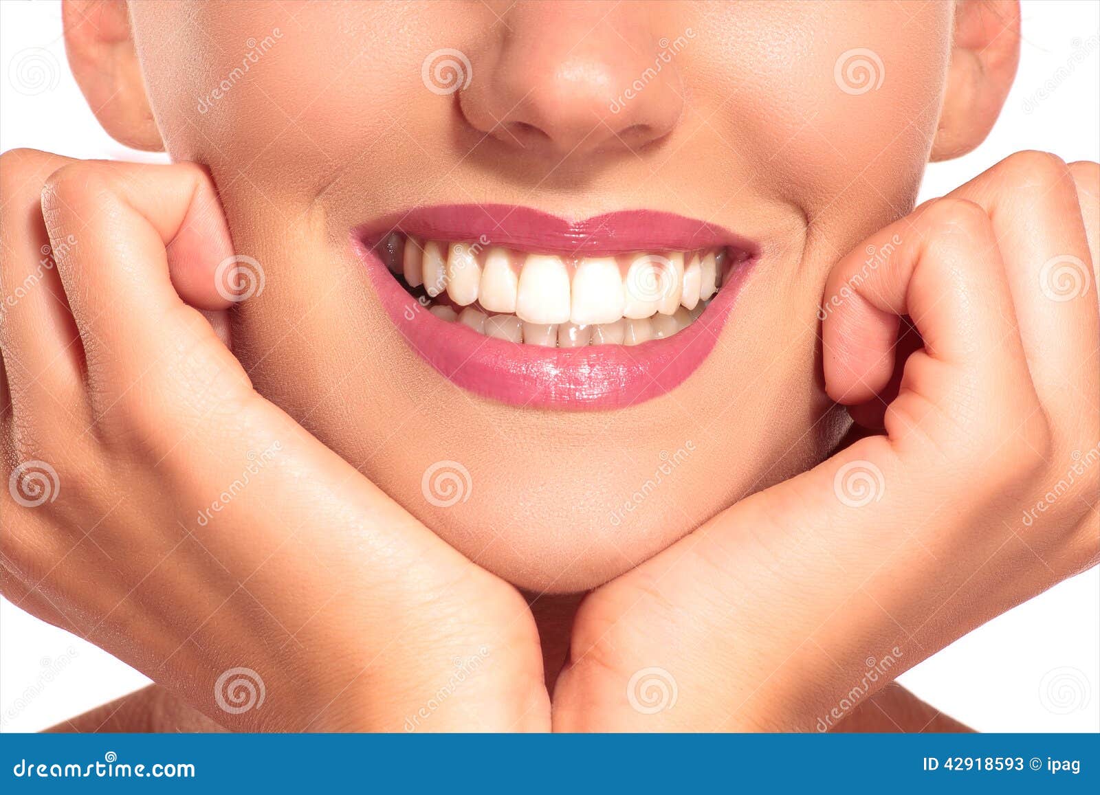 Closeup of Smiling Woman with Perfect White Teeth Stock Image - Image ...
