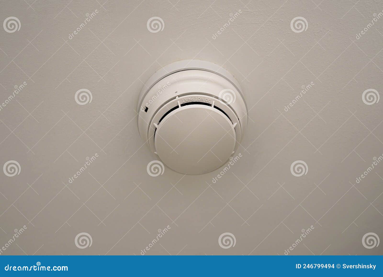 Closeup Smoke Detector on a Ceiling Stock Photo - Image of protection ...