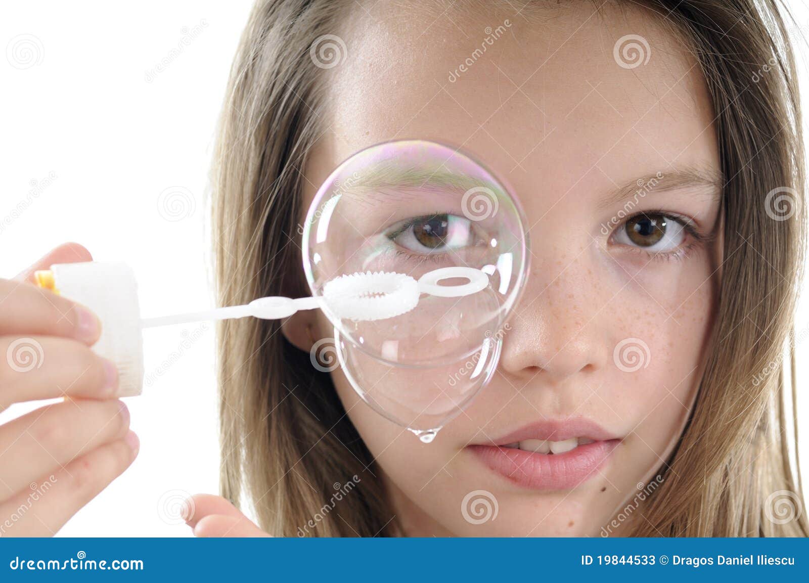 Closeup with Soap Bubbles and Human Face Stock Image - Image of people ...
