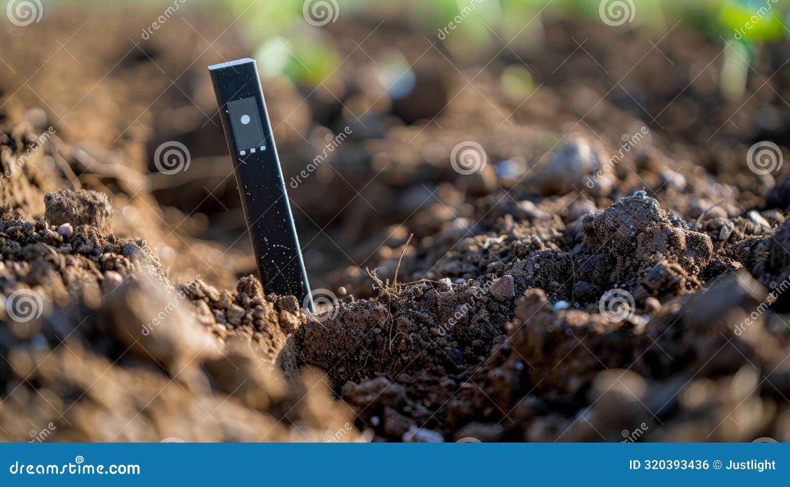 A Closeup of a Soil Sensor Buried in the Ground Measuring Nutrient ...