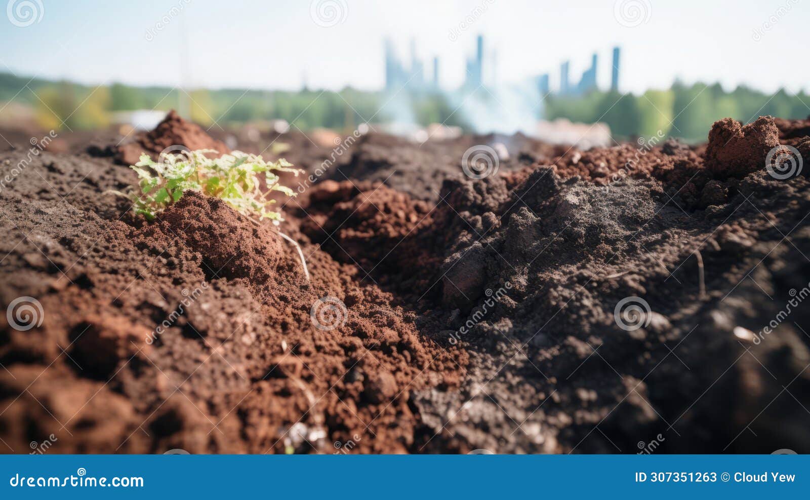 A Closeup of Soil with Visible Pollution and Toxic Elements Stock ...