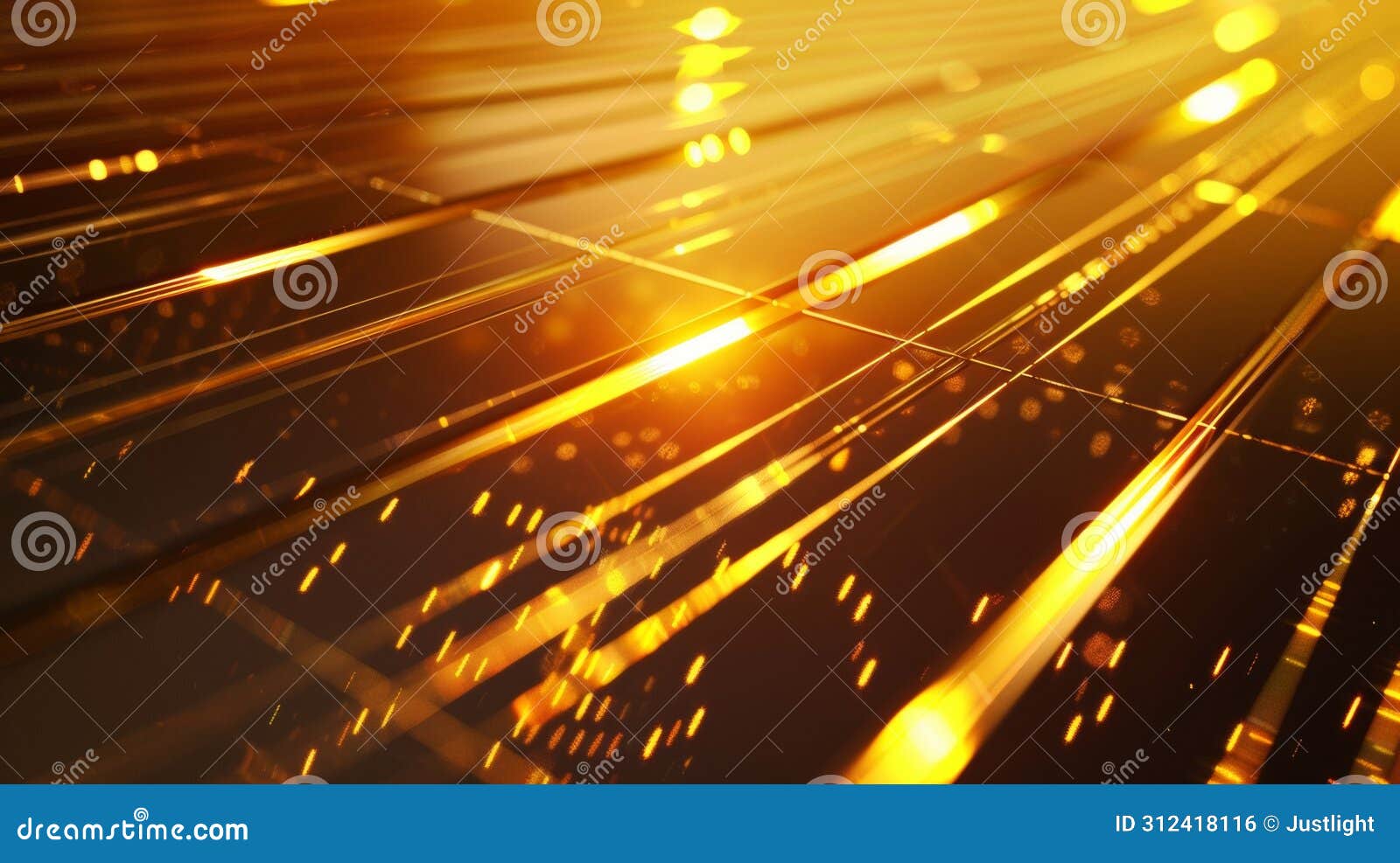 A Closeup of a Solar Cell with Beams of Sunlight Reflecting Off Its ...