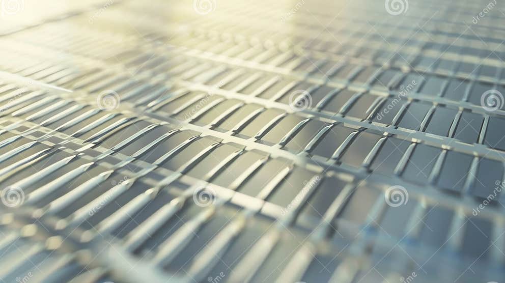 A Closeup of the Solar Cell Shows a Smooth Surface with Neatly Aligned ...