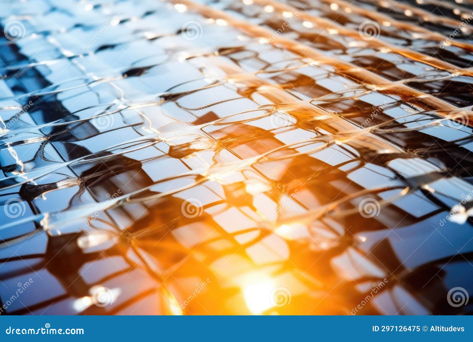 Closeup of Solar Cells with Reflected Sunlight Stock Image - Image of ...