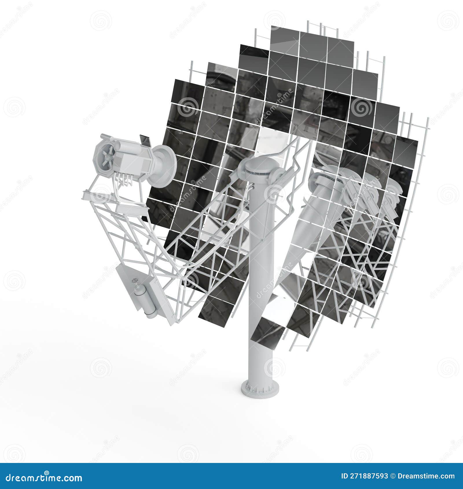 Closeup of a Solar Collector Panel Model Isolated on a White Background ...