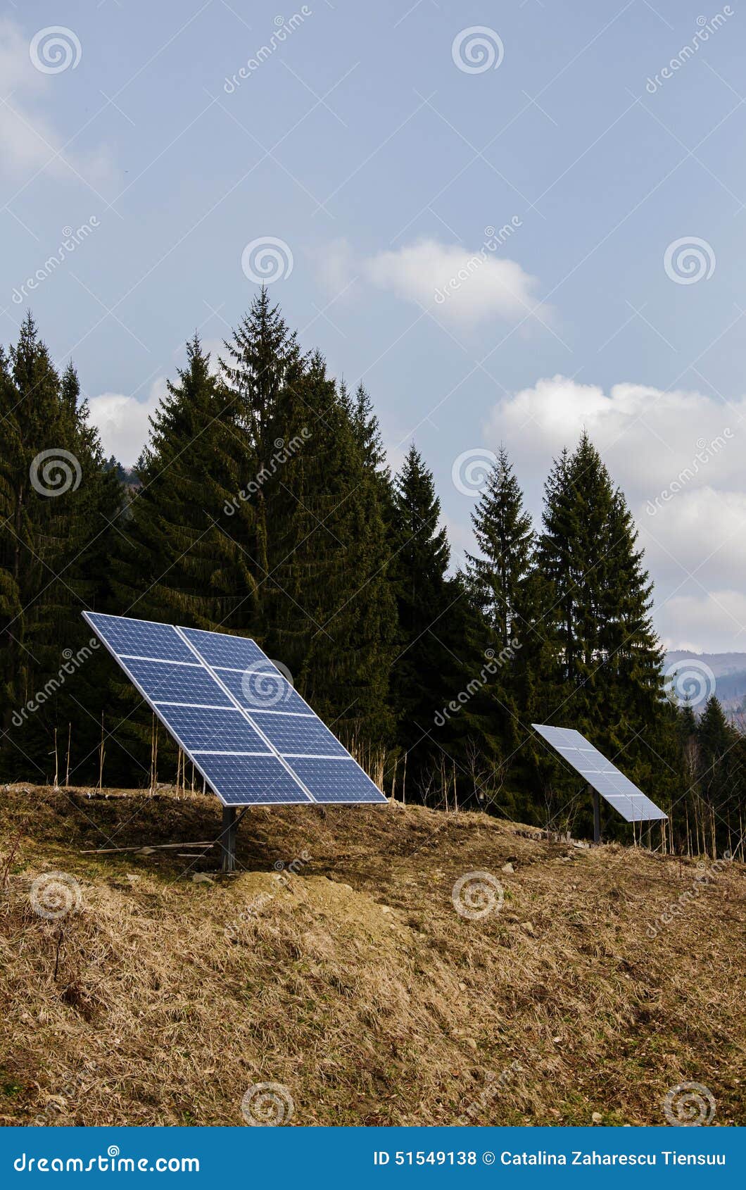 Closeup of Solar Panel in a Mountain Region Stock Photo - Image of ...