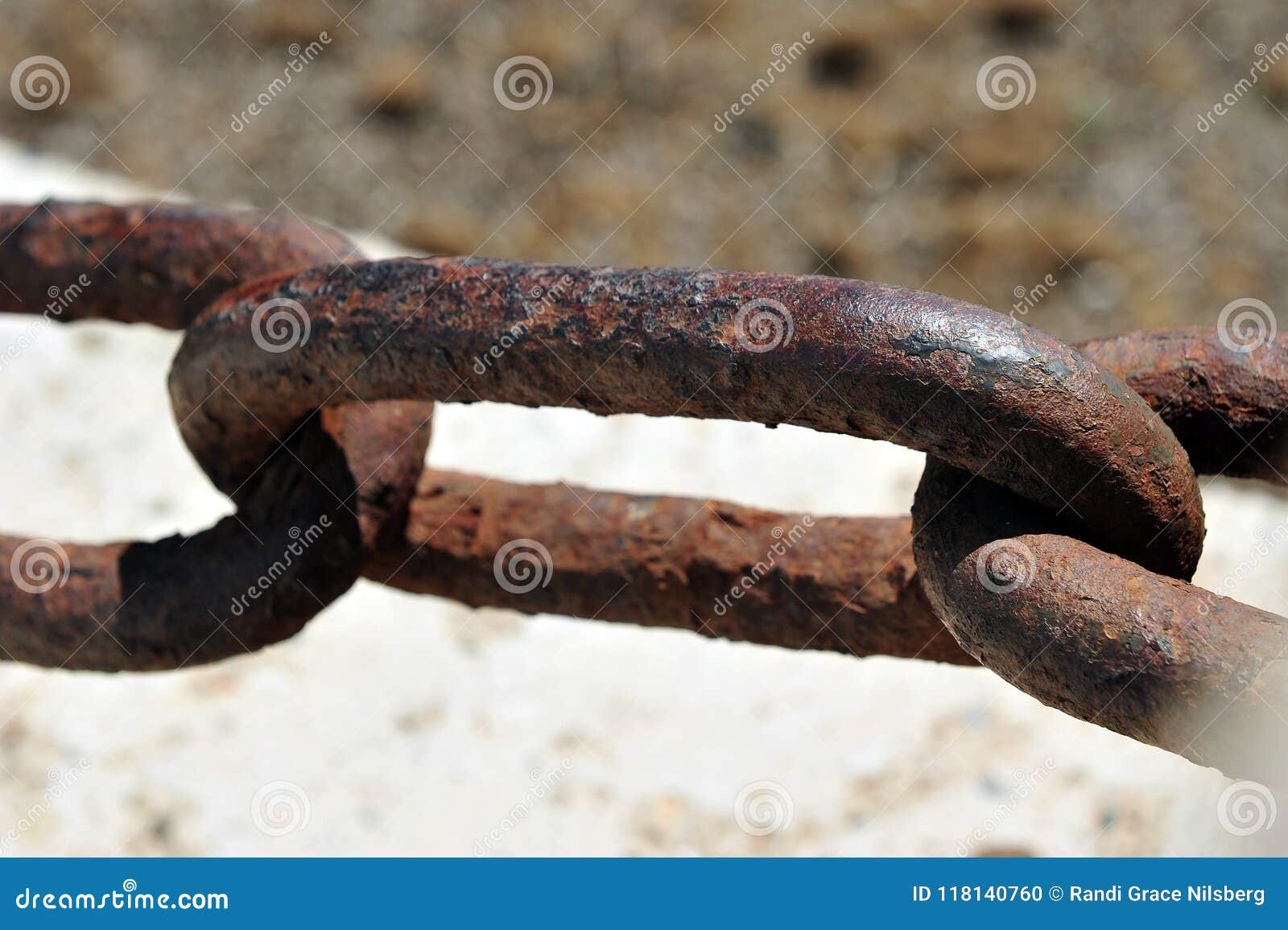 Closeup of Solid and Rusty Chain Stock Photo - Image of brown ...