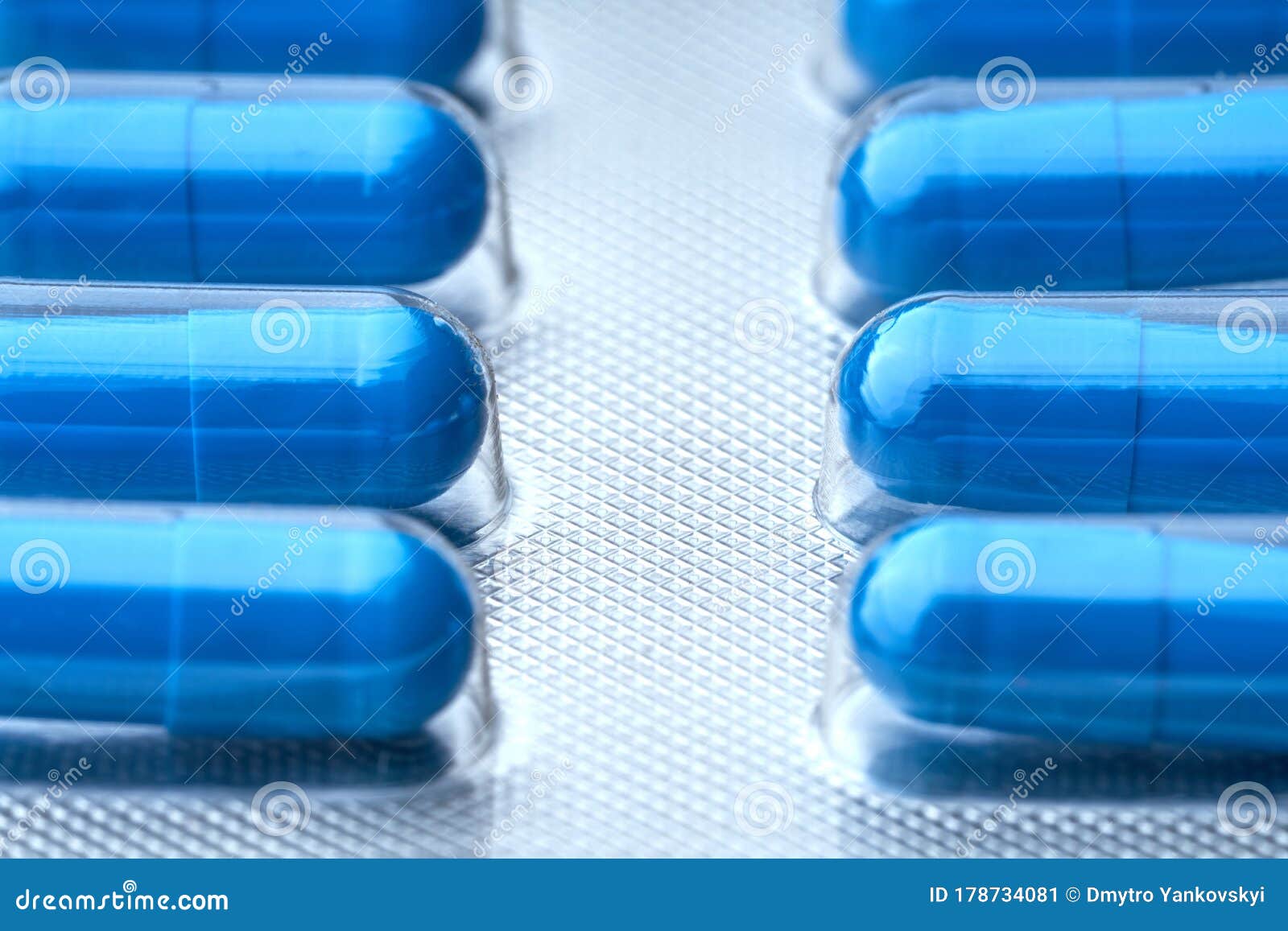 Closeup of Some Blue Pills in Packaging Stock Image - Image of ...