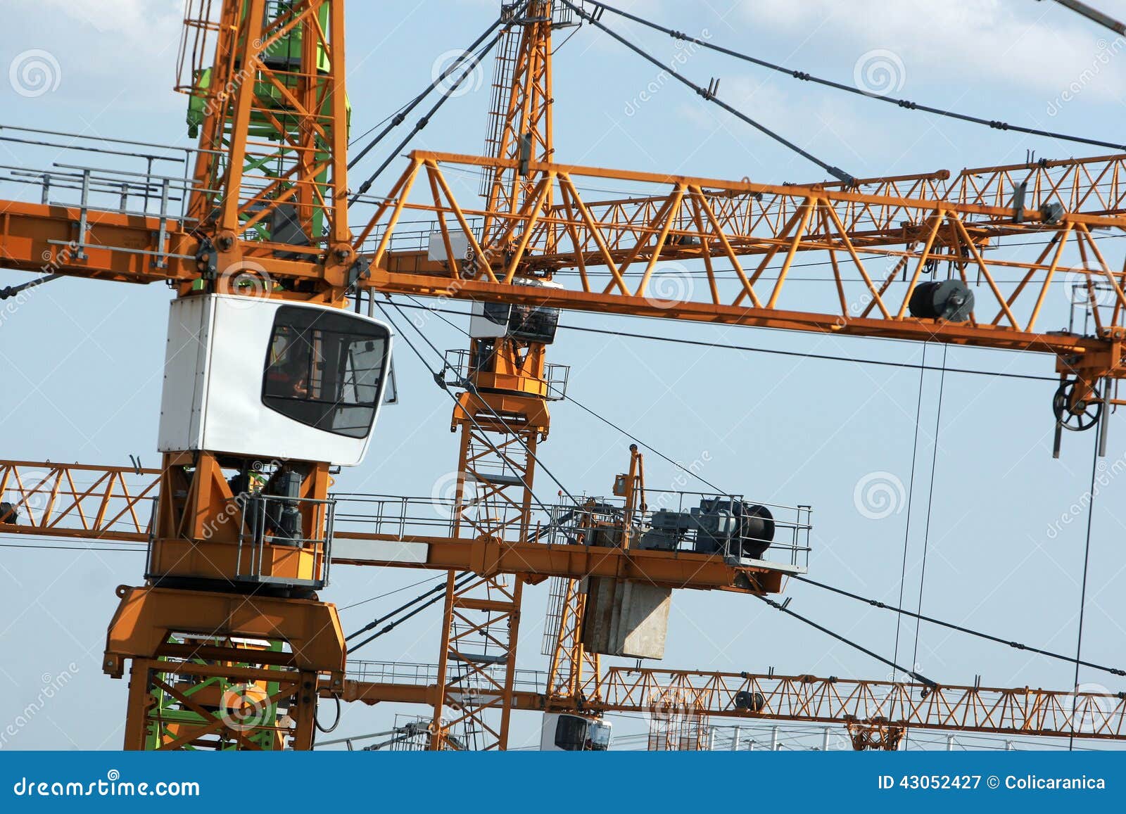 Closeup of some cranes stock image. Image of megastructure - 43052427