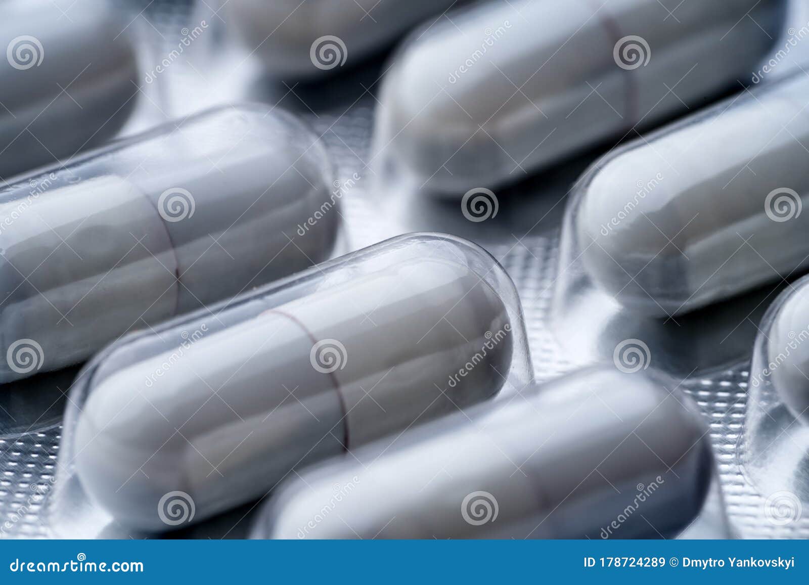 Closeup of Some Gray Pills in Packaging Stock Image - Image of closeup ...