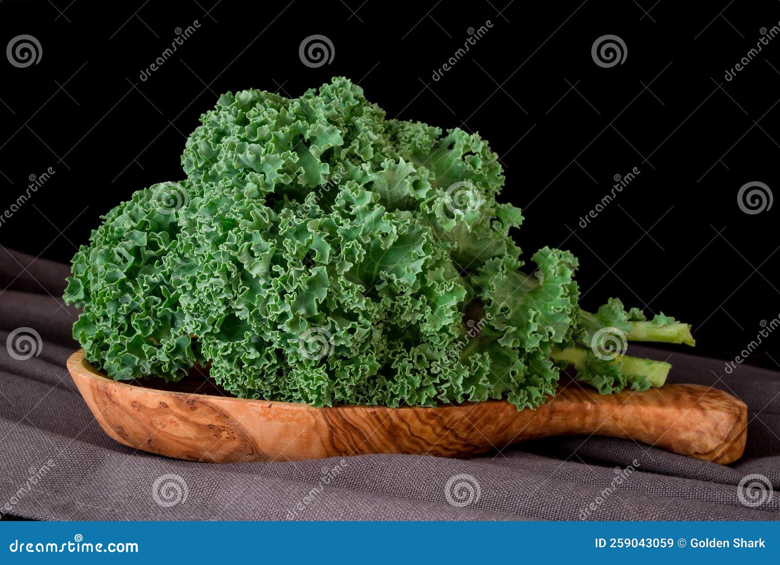 Closeup of Some Leaves of Kale Forming a Heart on a Dark Background ...