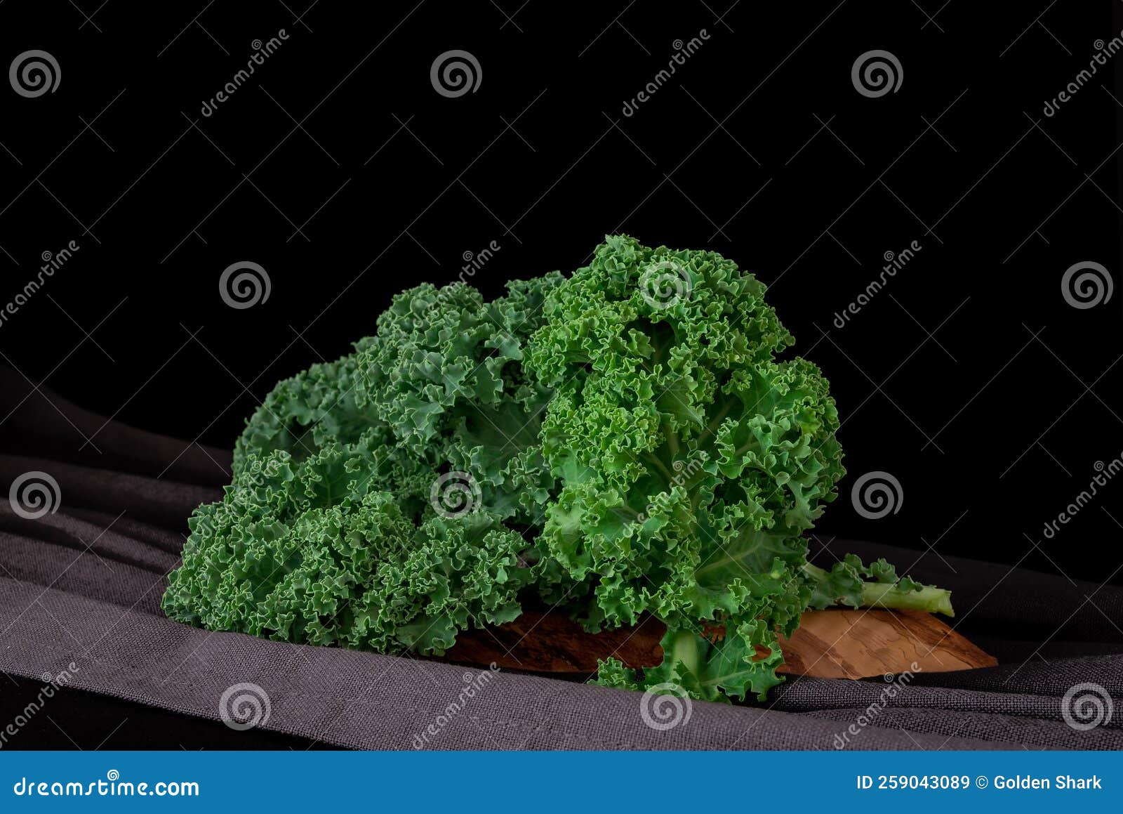 Closeup of Some Leaves of Kale Forming a Heart on a Dark Background ...