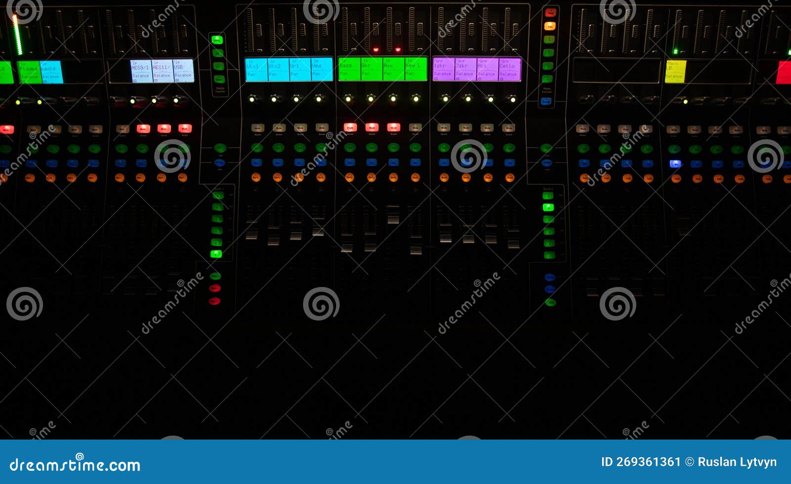 Closeup of Sound Control Panel Stock Image - Image of board, mixing ...
