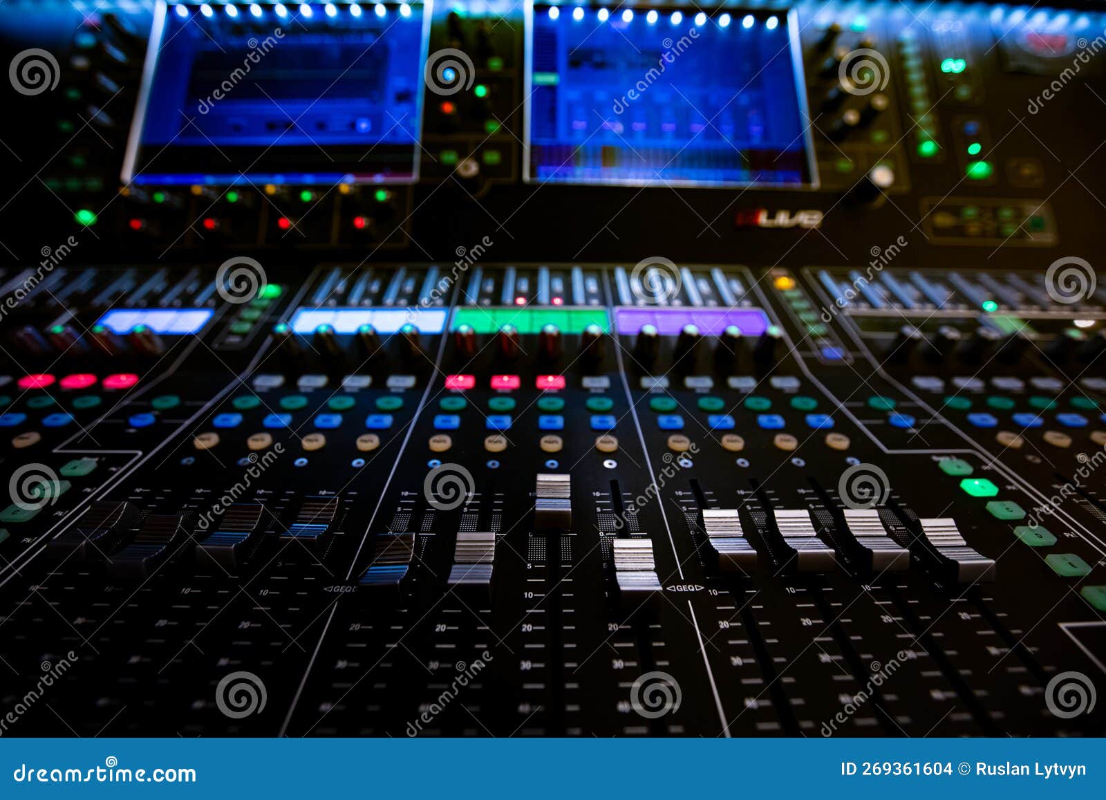 Closeup of Sound Control Panel Stock Photo - Image of background ...