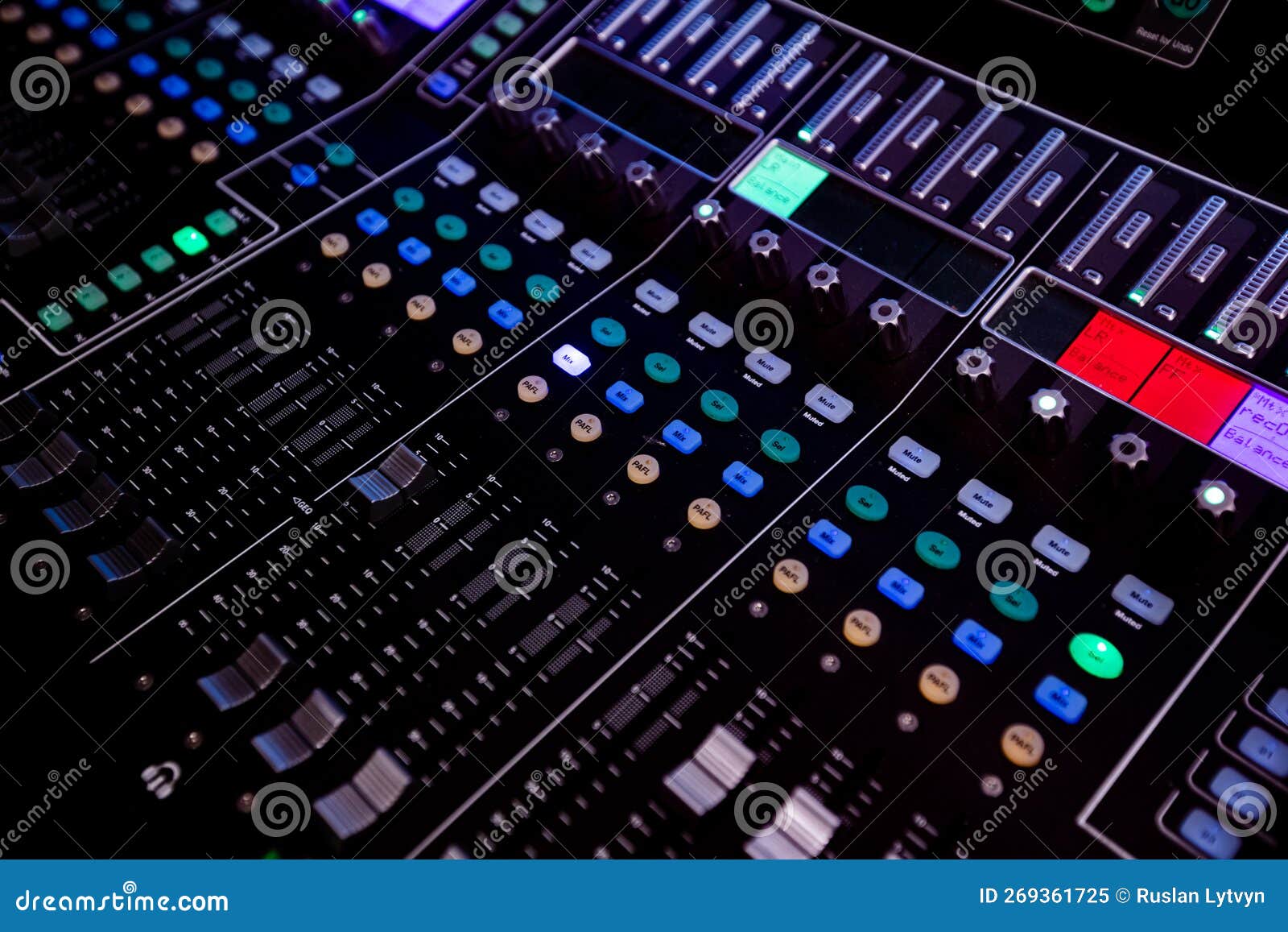 Closeup of Sound Control Panel Stock Image - Image of panel, digital ...