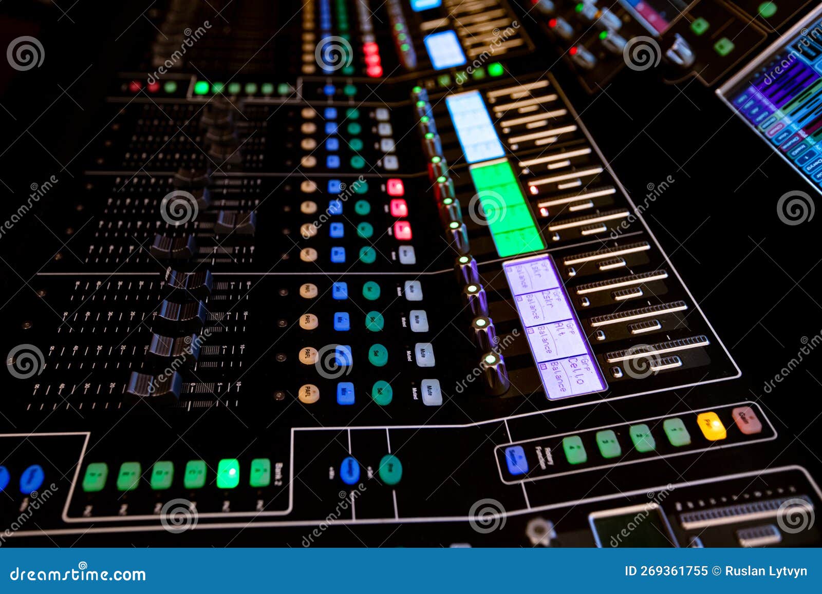 Closeup of Sound Control Panel Stock Image - Image of electronic ...