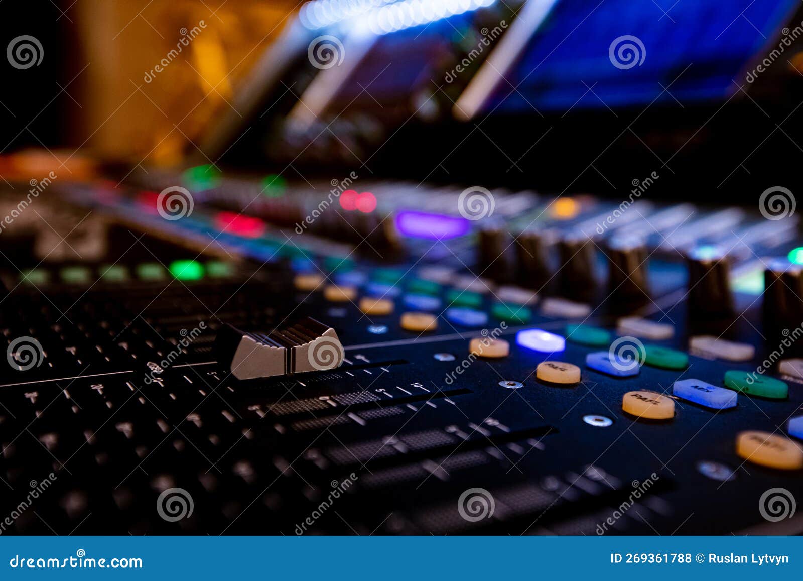 Closeup of Sound Control Panel Stock Photo - Image of electronic ...