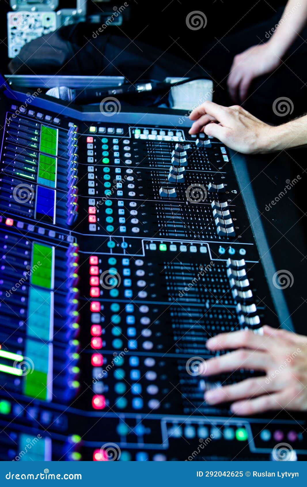 Closeup of Sound Control Panel Stock Image - Image of instrument ...