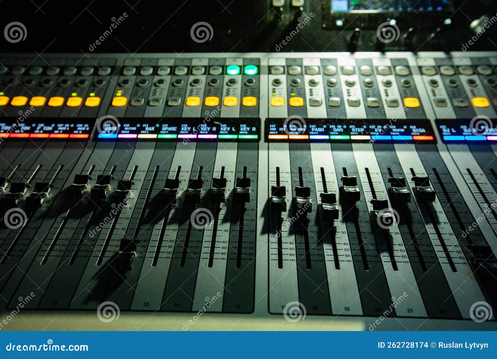Closeup of Sound Control Panel Editorial Stock Image - Image of ...