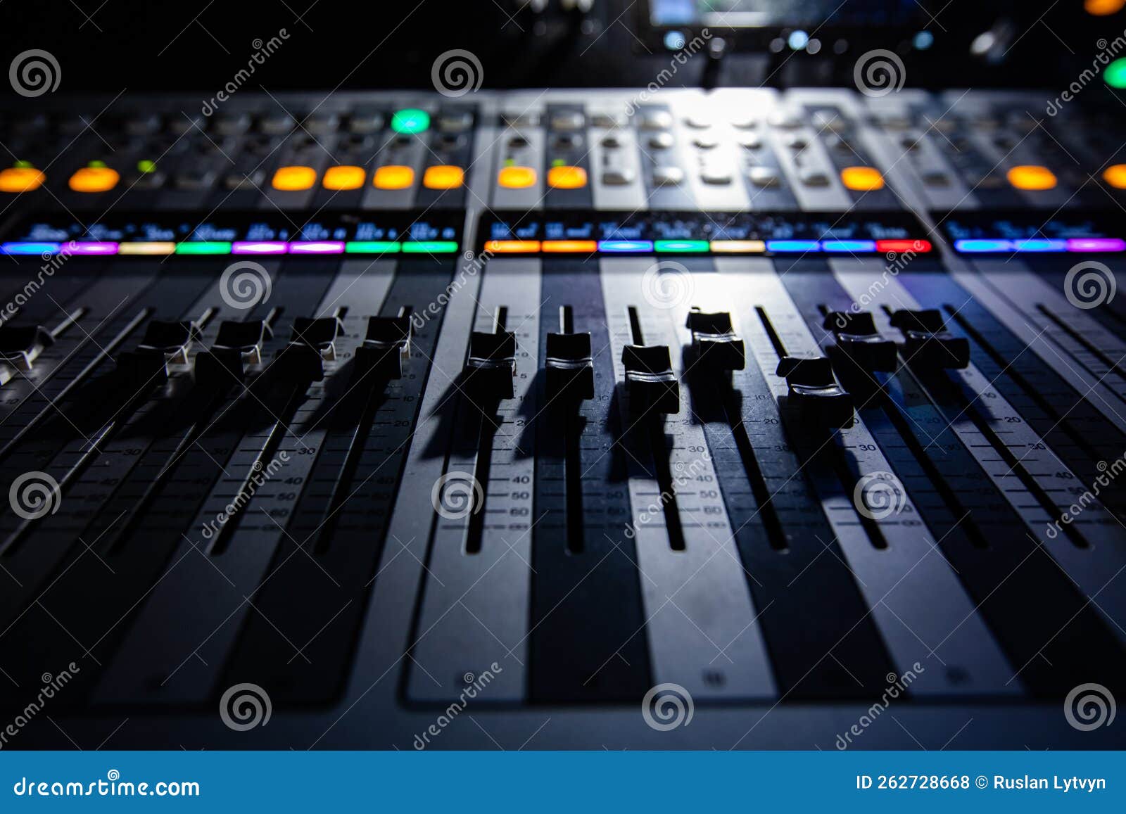 Closeup of Sound Control Panel Editorial Stock Photo - Image of ...