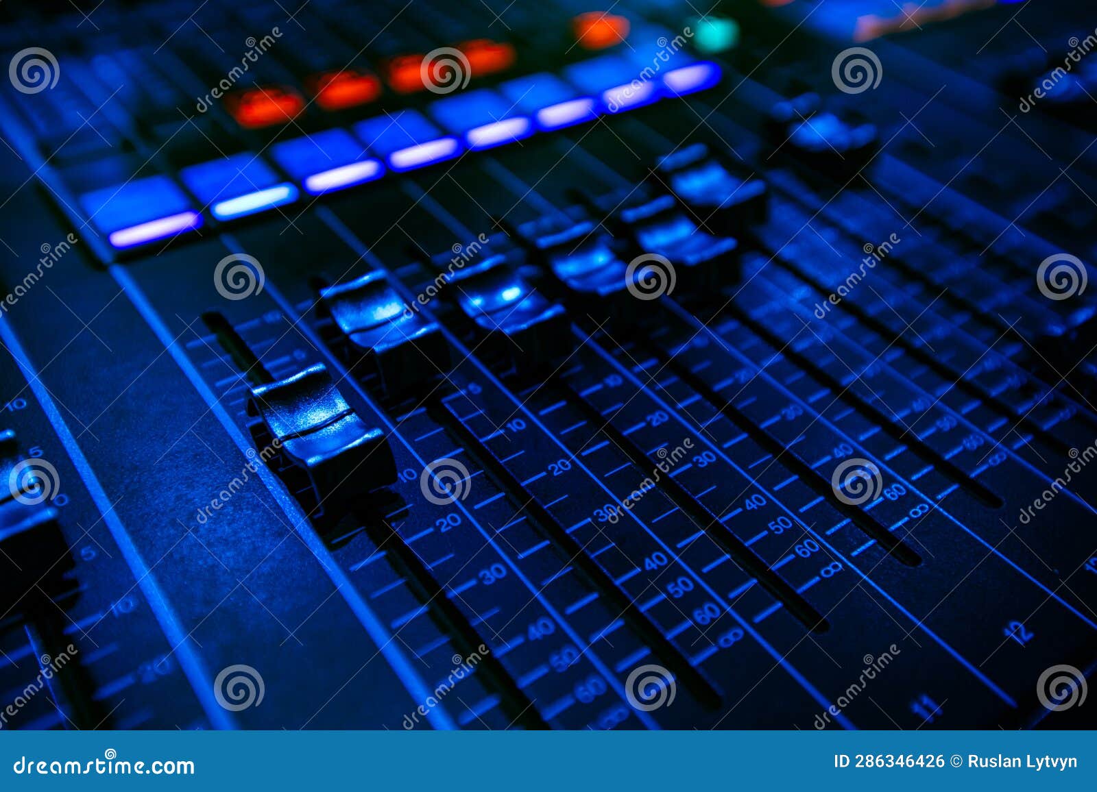 Closeup of Sound Control Panel Stock Photo - Image of button ...