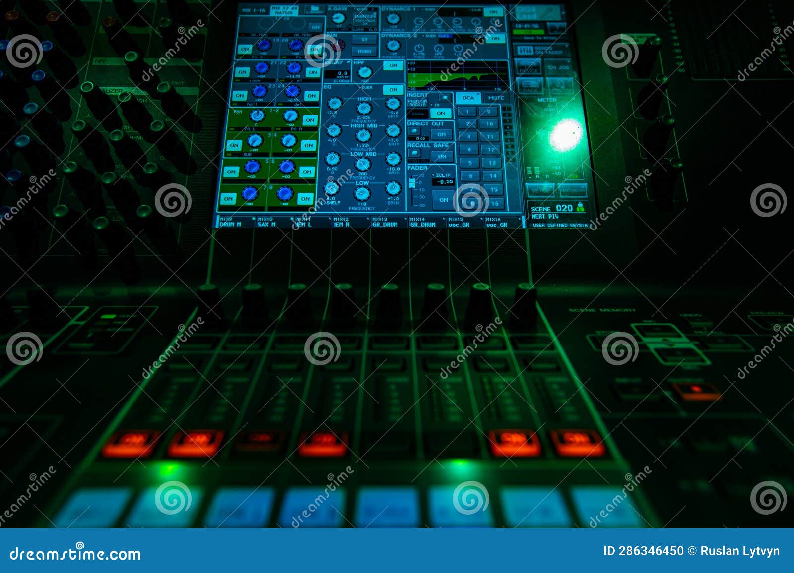 Closeup of Sound Control Panel Stock Photo - Image of fader, equipment ...