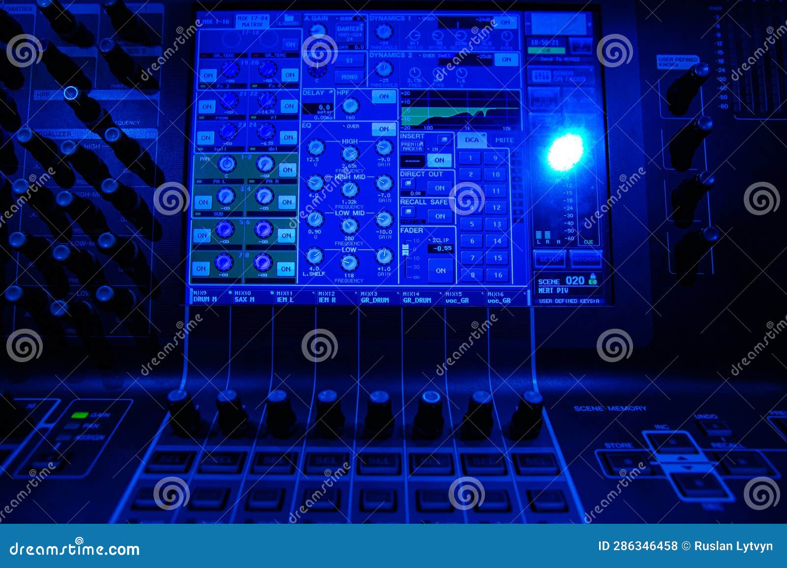 Closeup of Sound Control Panel Stock Photo - Image of button, musician ...