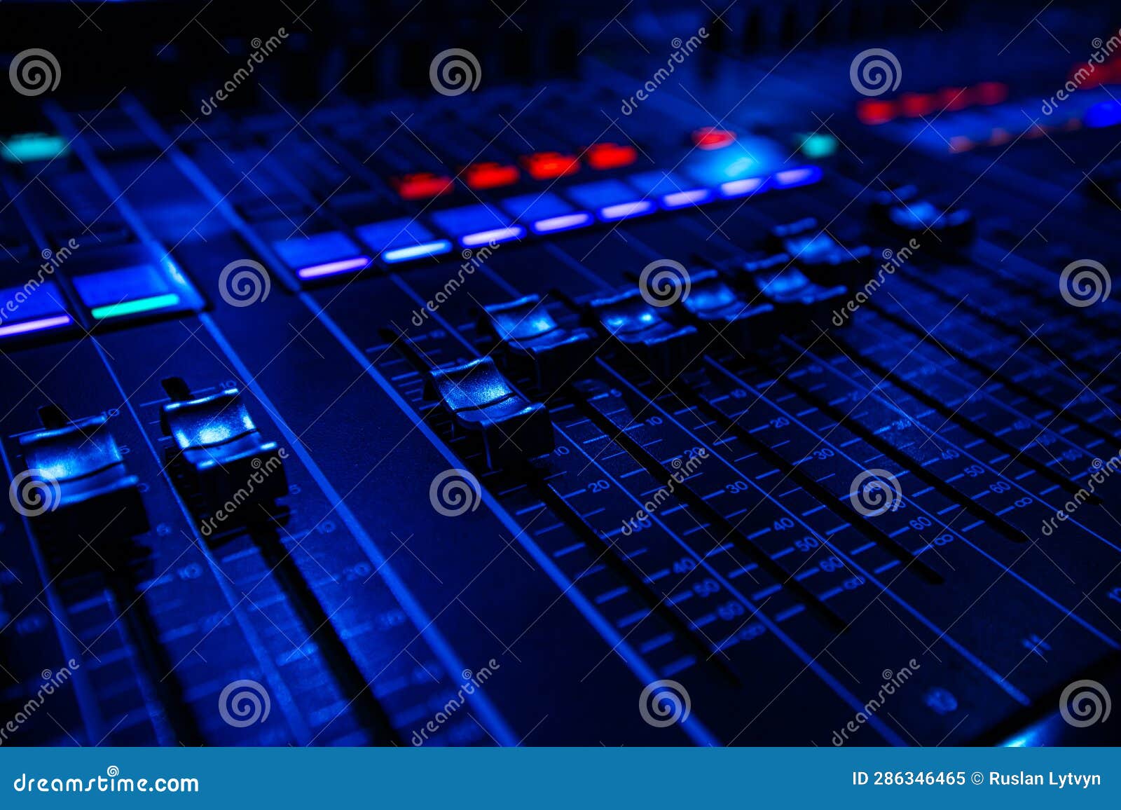 Closeup of Sound Control Panel Stock Image - Image of electrical ...