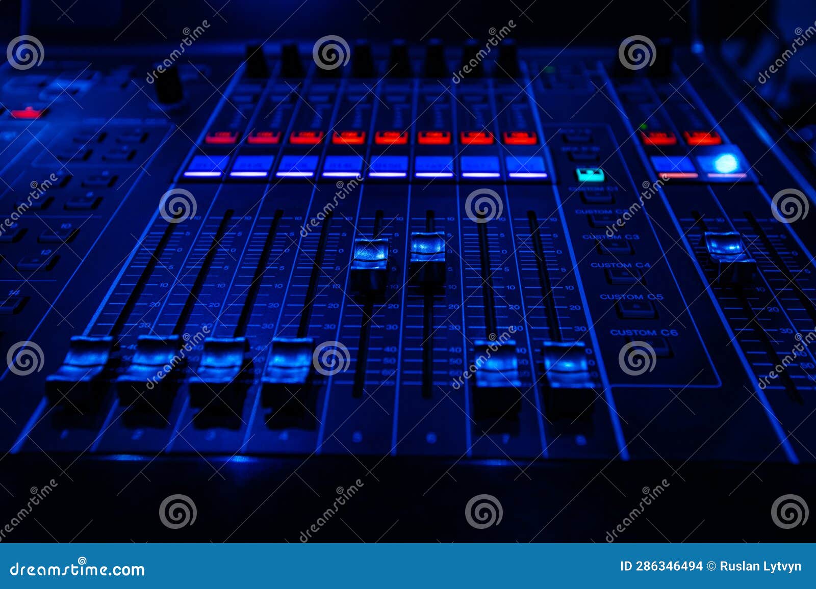Closeup of Sound Control Panel Stock Photo - Image of concert ...