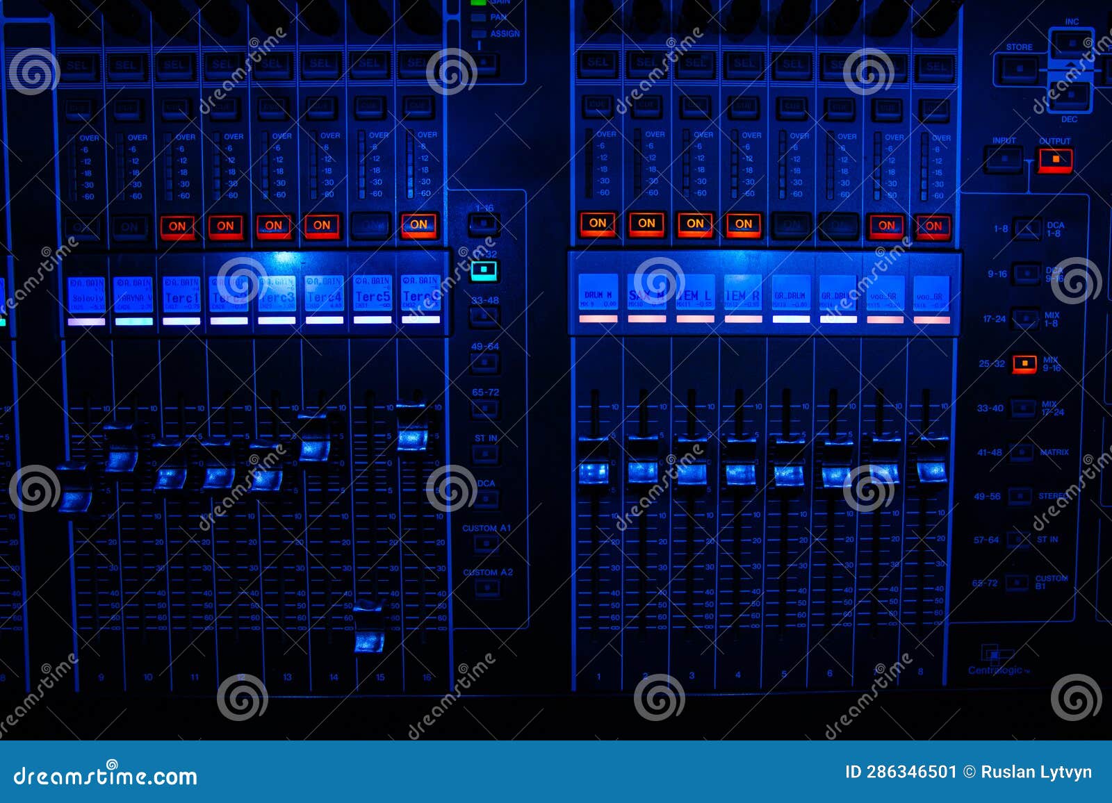 Closeup of Sound Control Panel Stock Image - Image of concert ...
