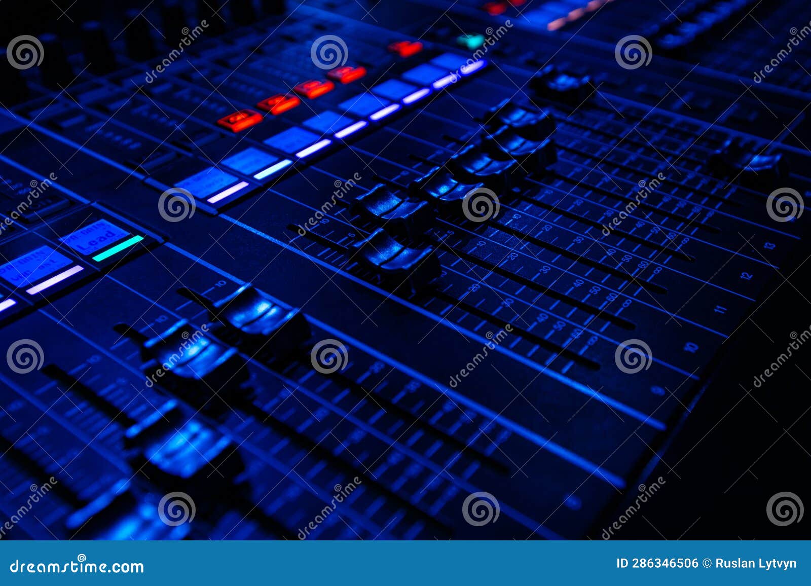 Closeup of Sound Control Panel Stock Photo - Image of electricity ...