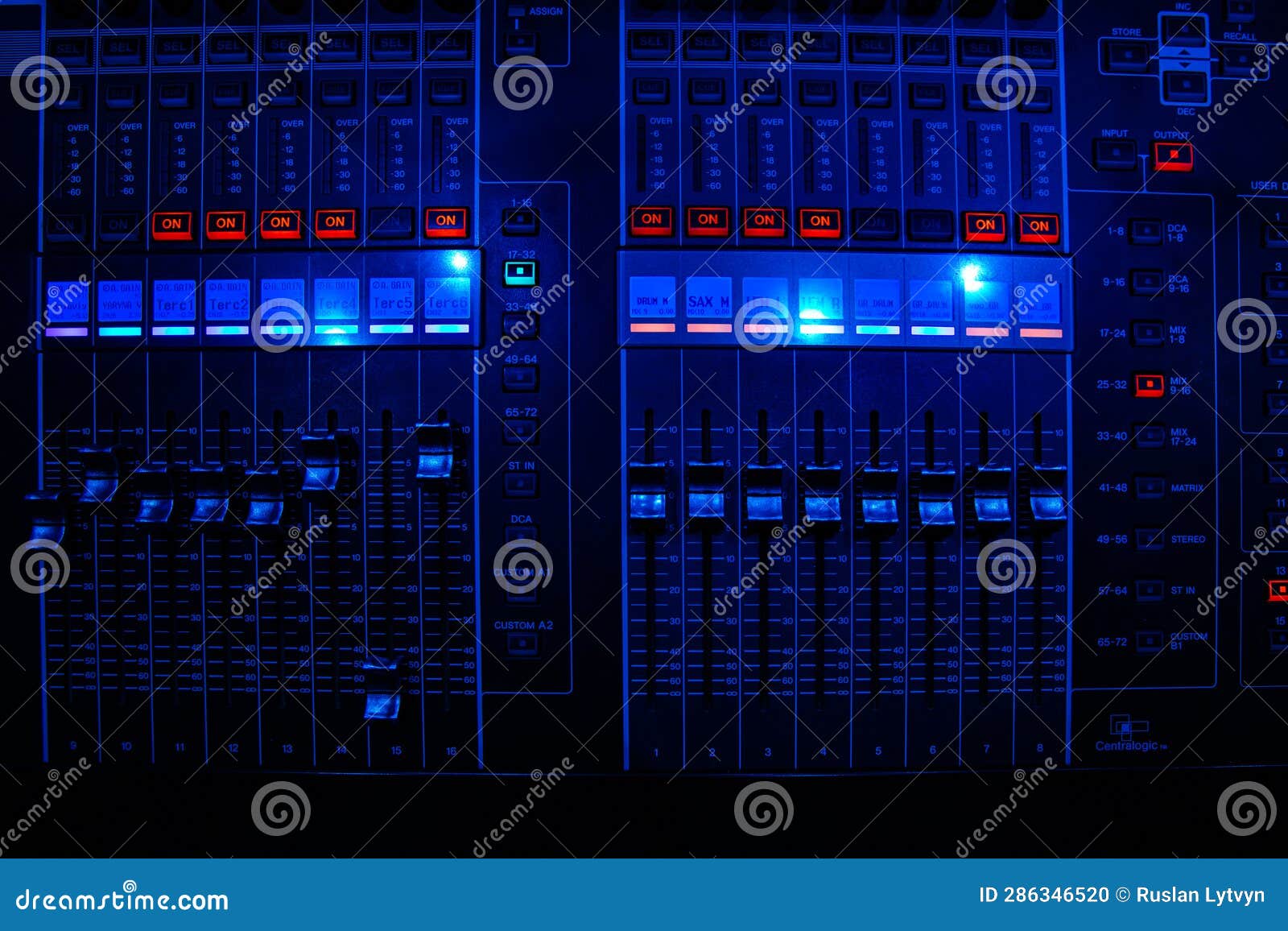 Closeup of Sound Control Panel Stock Photo - Image of fader, broadcast ...