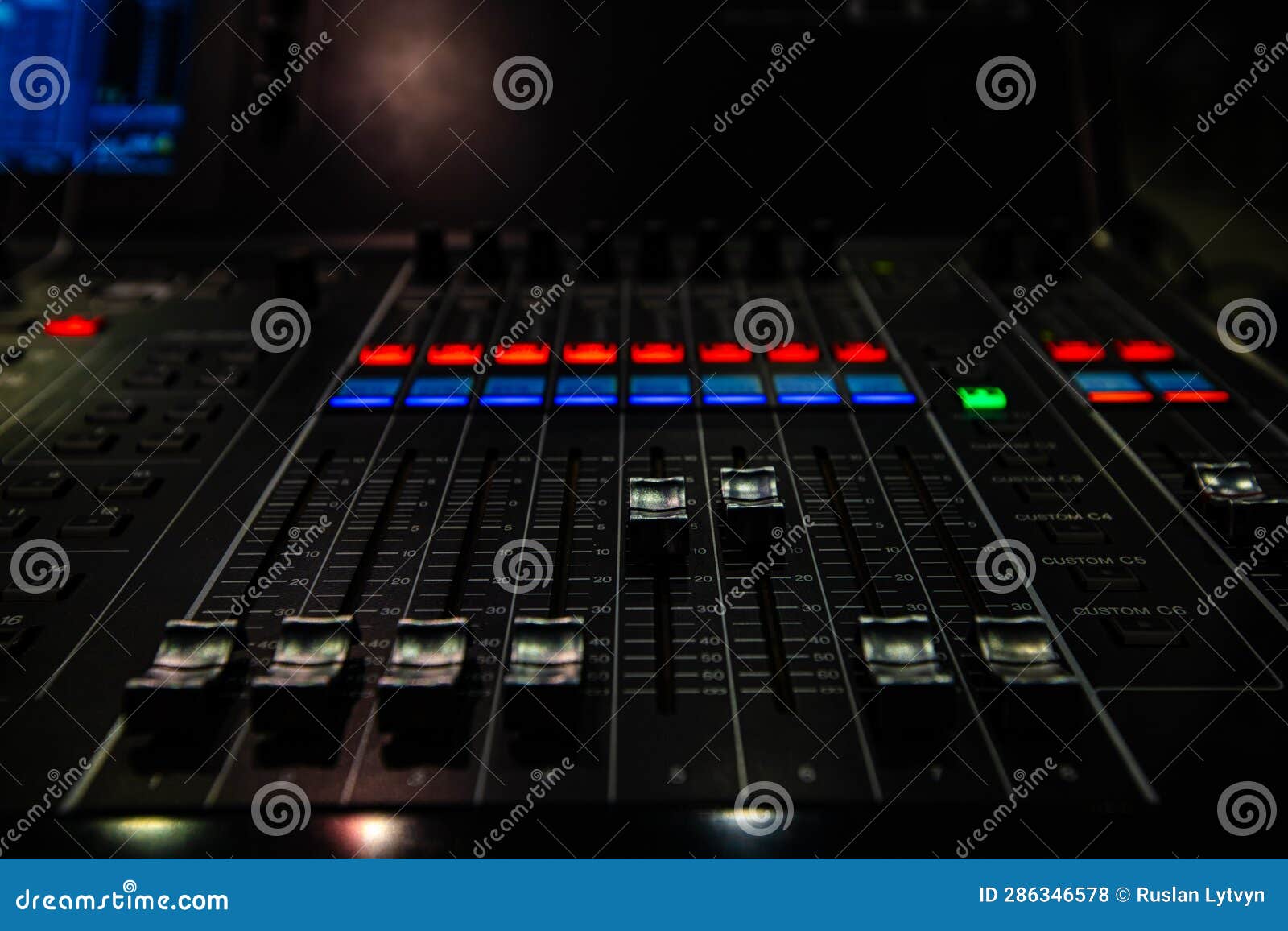 Closeup of Sound Control Panel Stock Photo - Image of level, musical ...