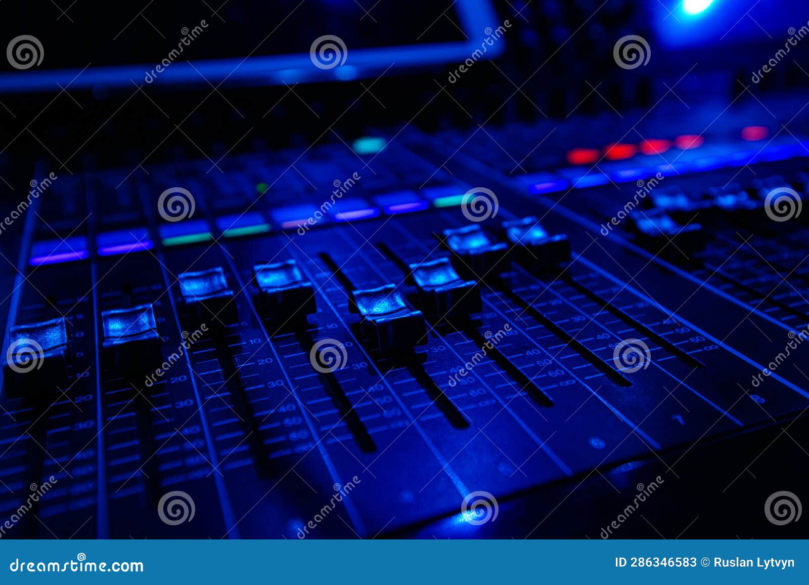 Closeup of Sound Control Panel Stock Image - Image of musician ...