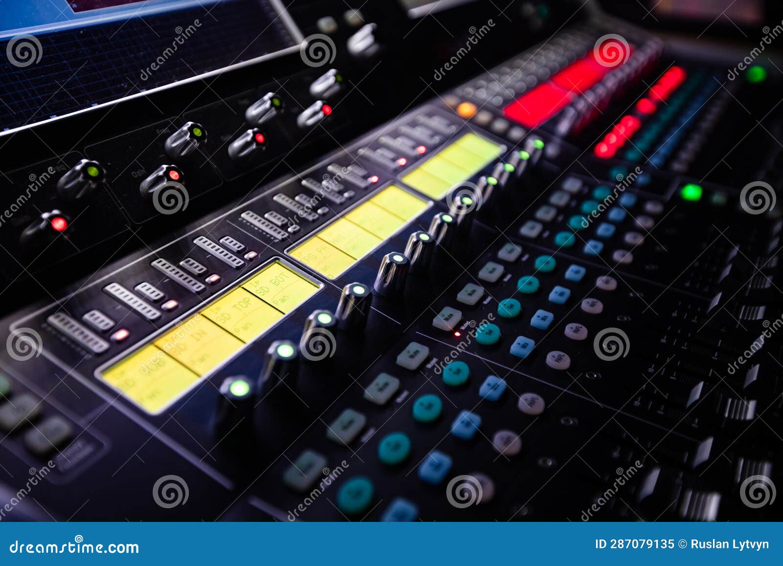 Closeup of Sound Control Panel Stock Image - Image of concert ...