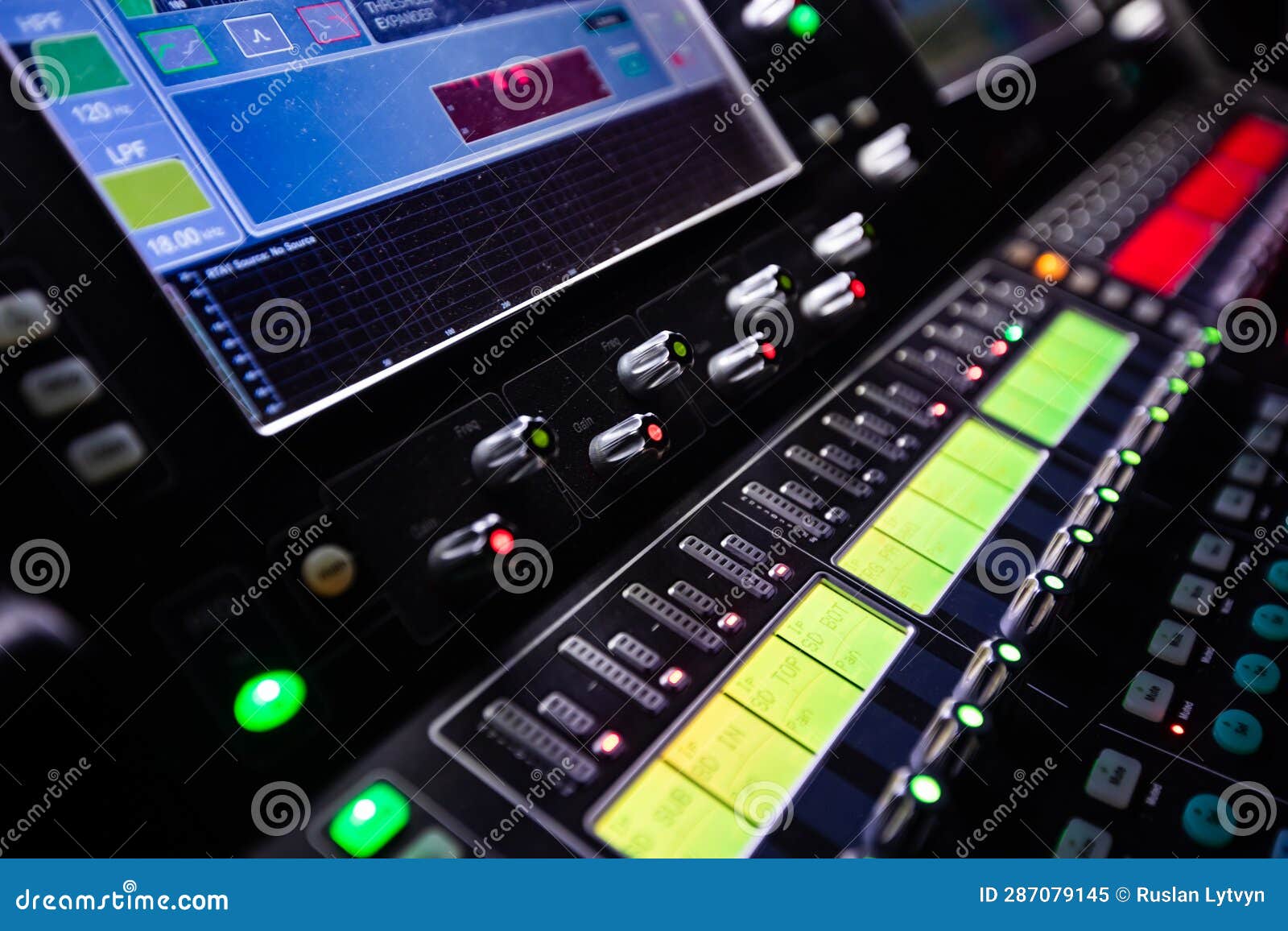 Closeup of Sound Control Panel Stock Image - Image of adjusting ...