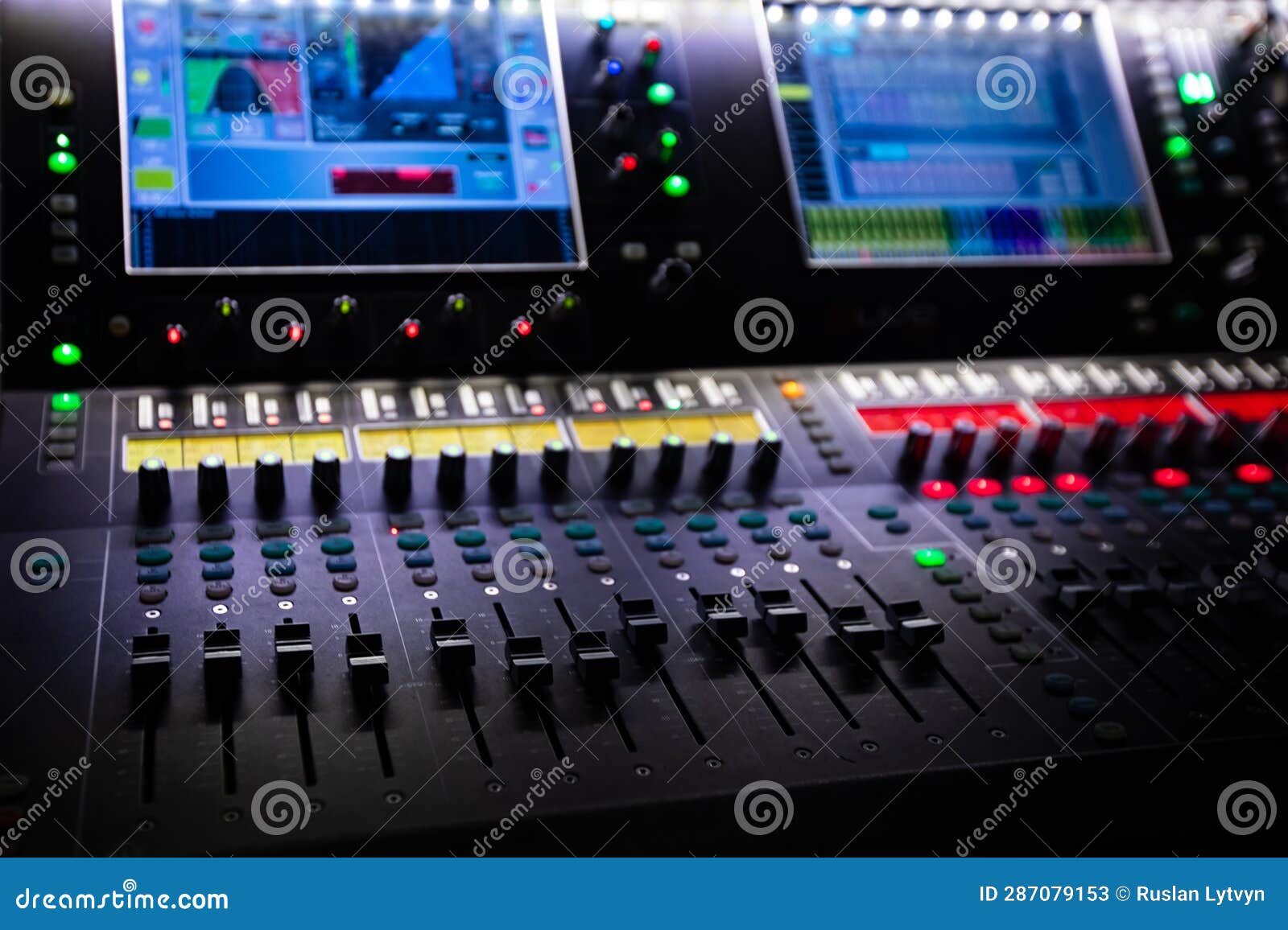 Closeup of Sound Control Panel Stock Image - Image of panel, electrical ...