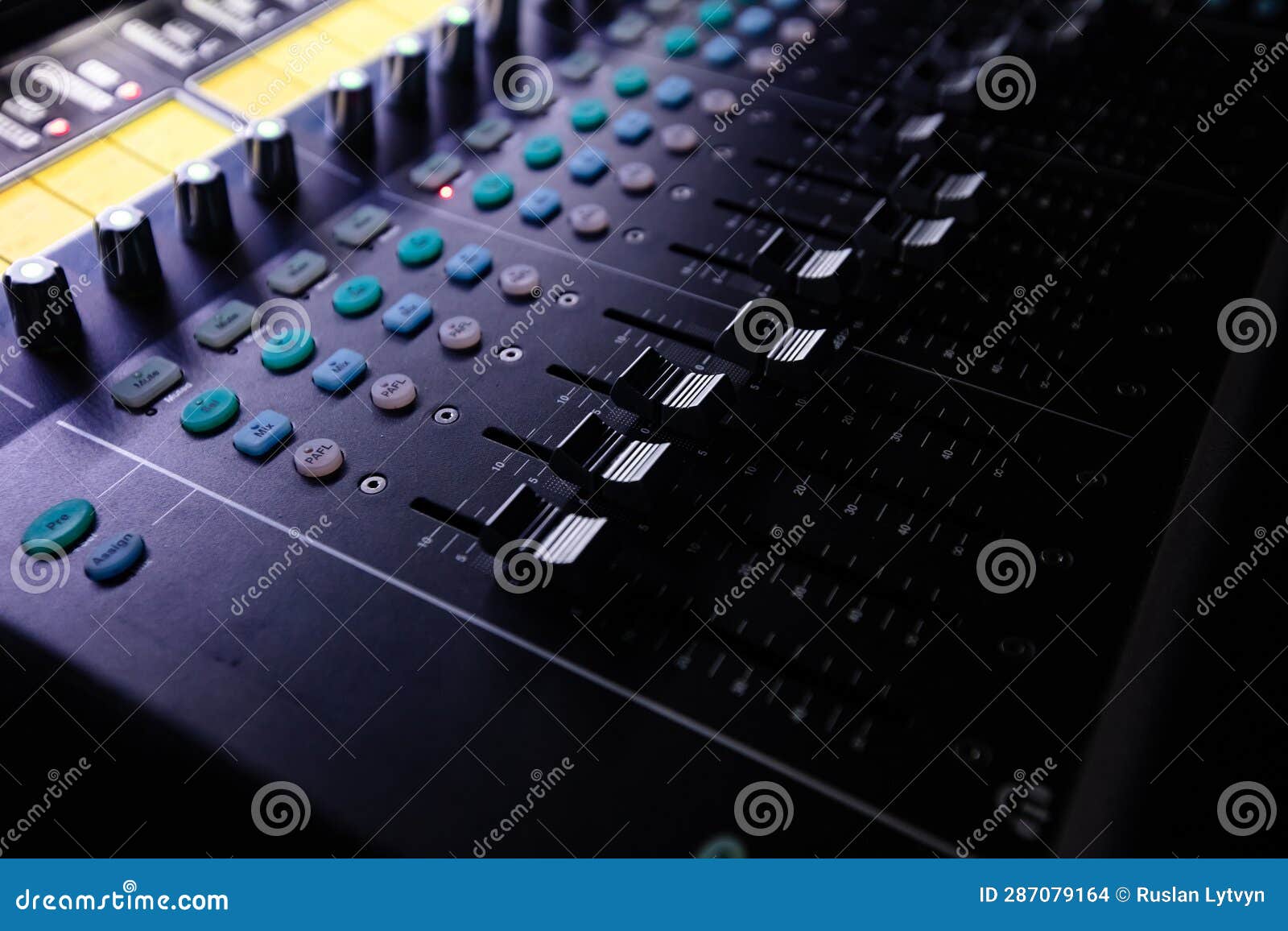 Closeup of Sound Control Panel Stock Photo - Image of level, musician ...
