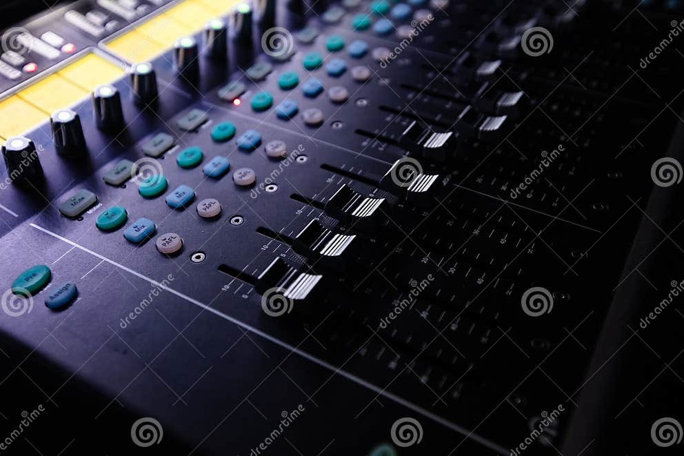 Closeup of Sound Control Panel Stock Photo - Image of level, musician ...