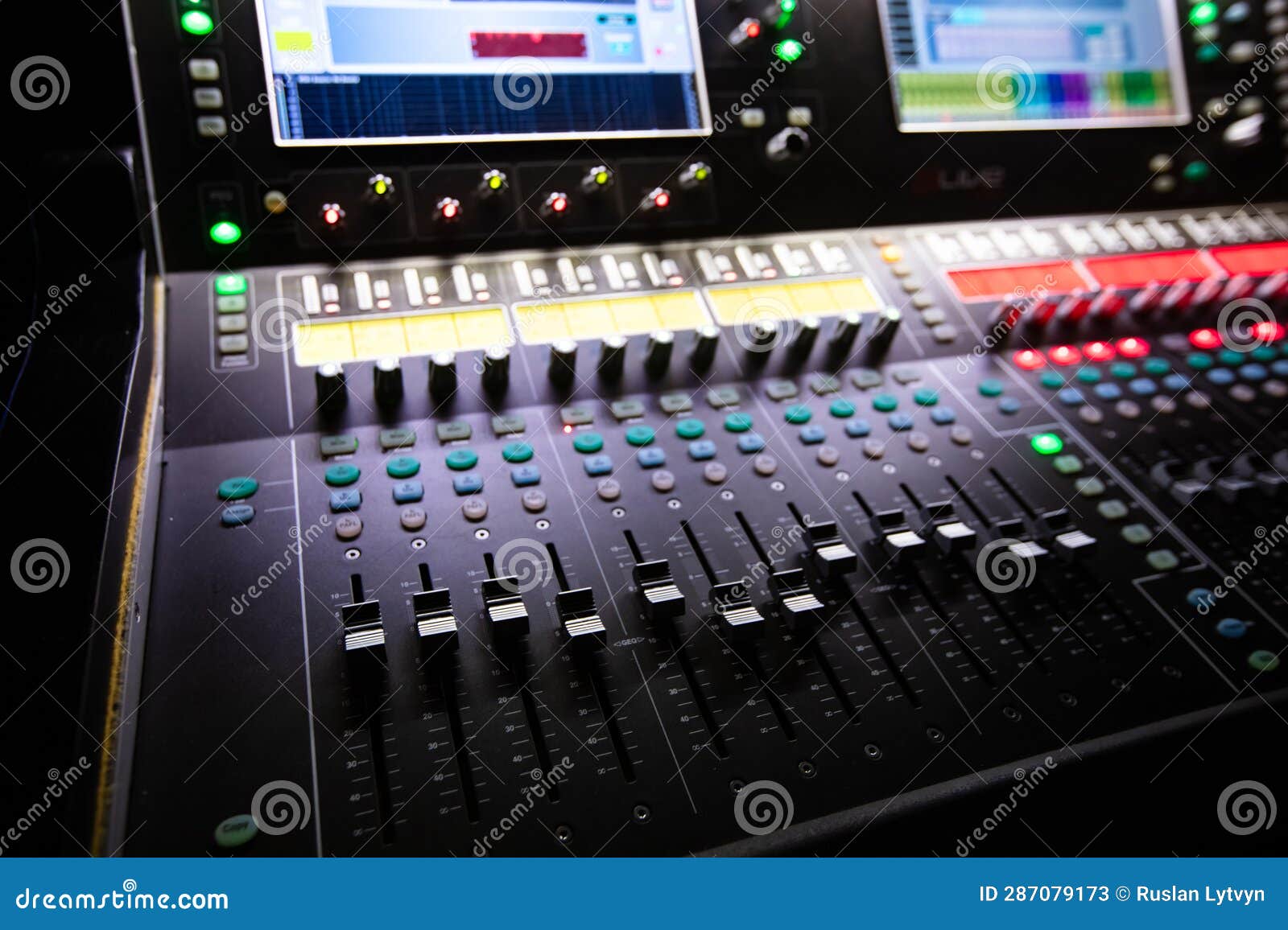 Closeup of Sound Control Panel Stock Image - Image of equipment ...