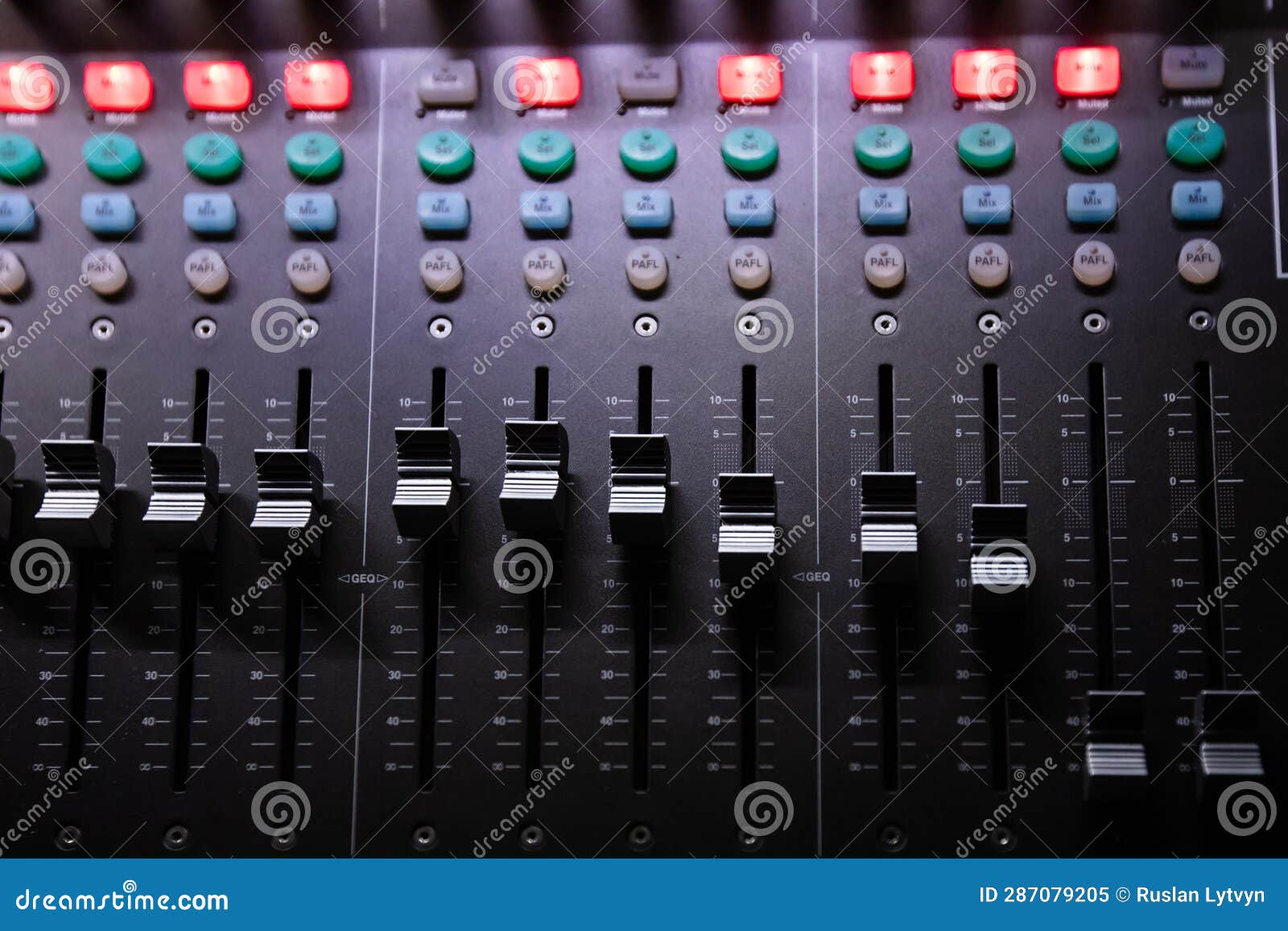 Closeup of Sound Control Panel Stock Image - Image of amplifier ...