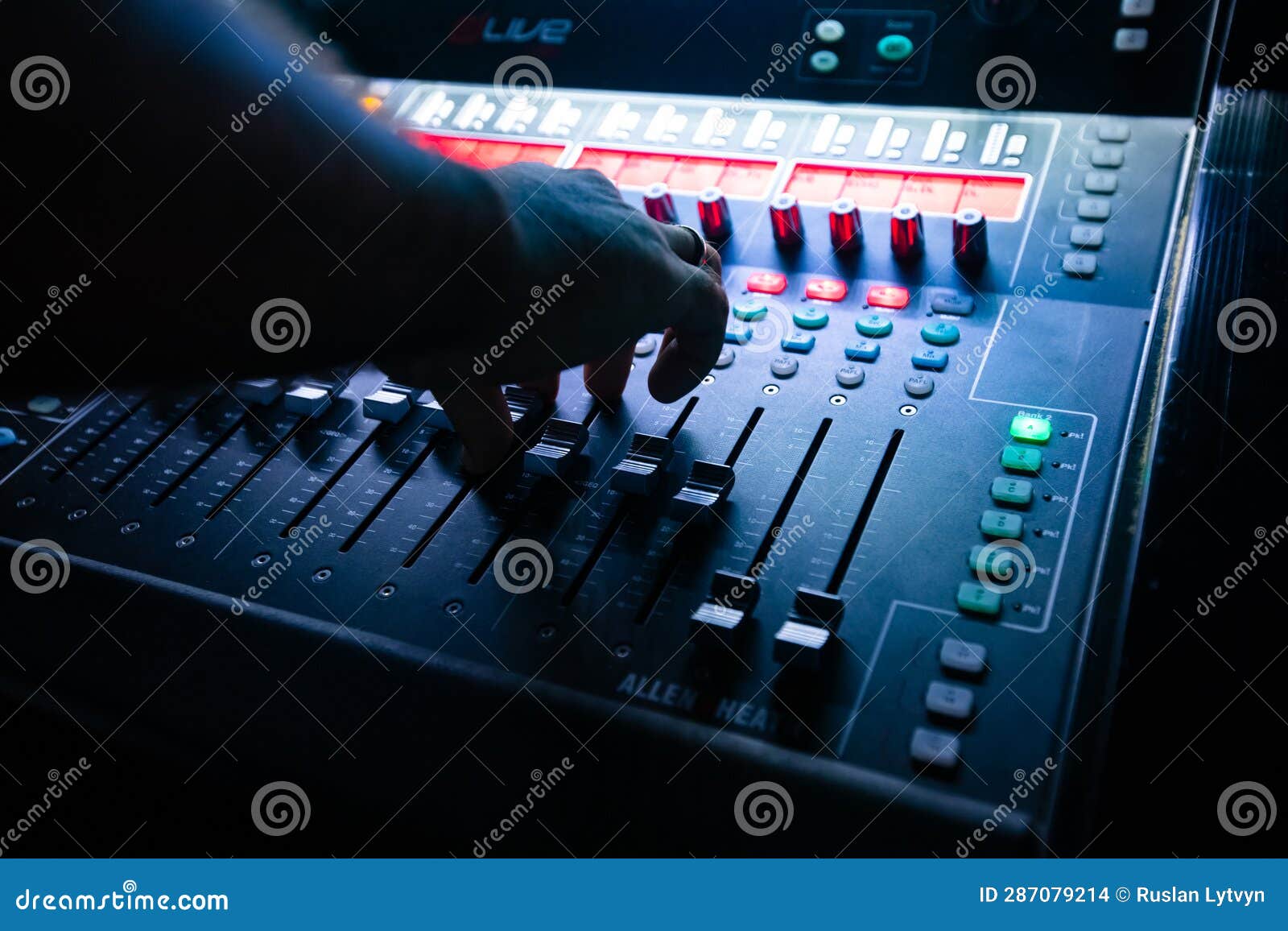 Closeup of Sound Control Panel Stock Photo - Image of mixing ...