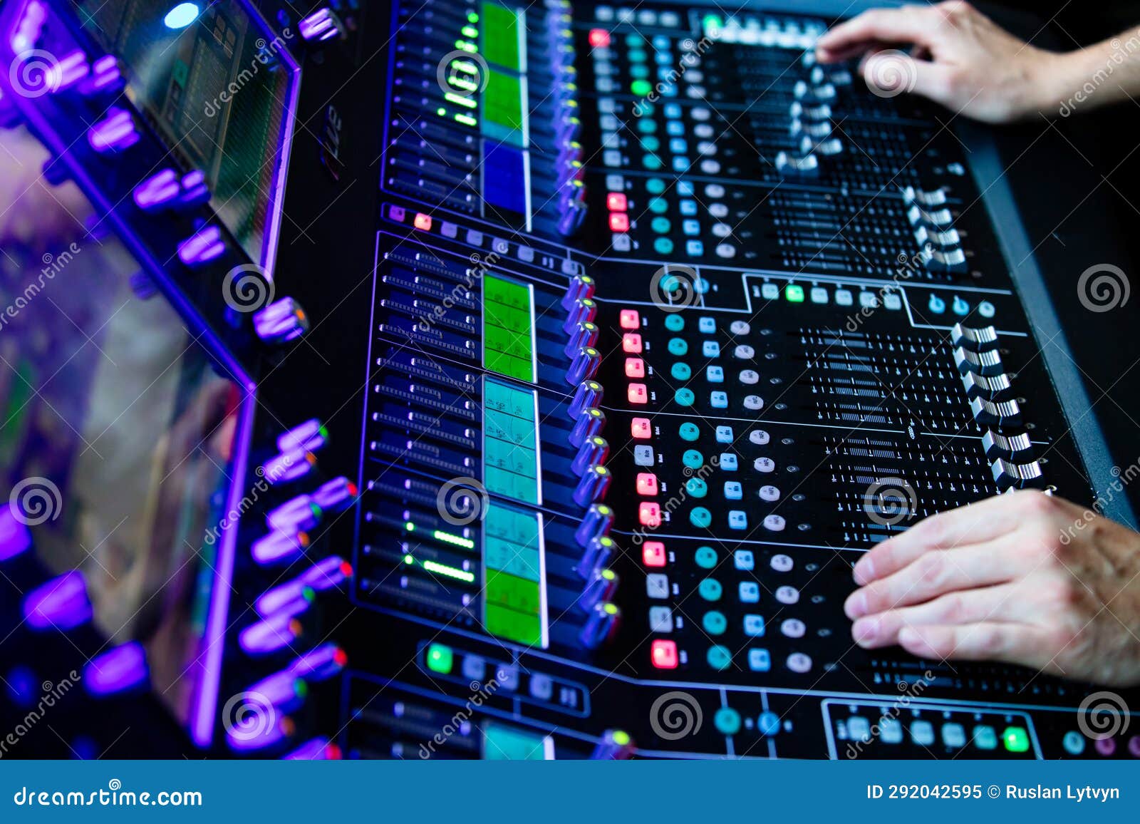 Closeup of Sound Control Panel Stock Image - Image of digital ...