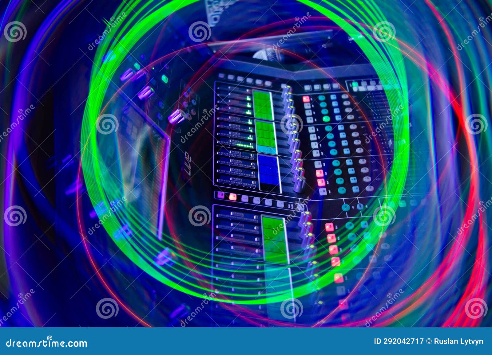 Closeup of Sound Control Panel Stock Image - Image of broadcast ...