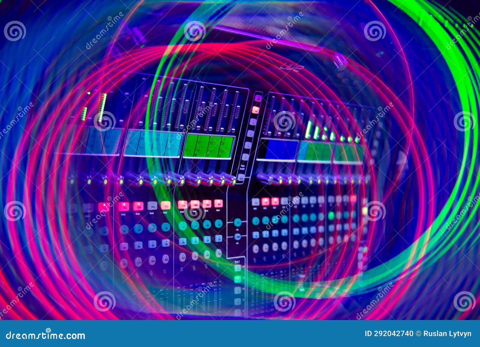 Closeup of Sound Control Panel Stock Photo - Image of broadcasting ...