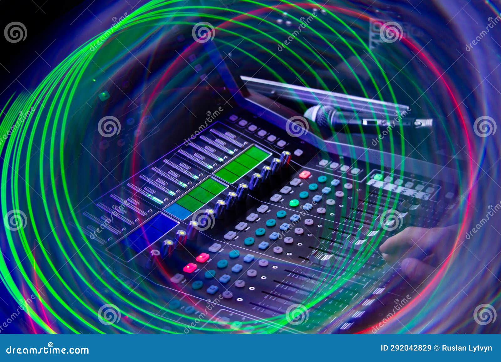 Closeup of Sound Control Panel Stock Image - Image of electric, control ...
