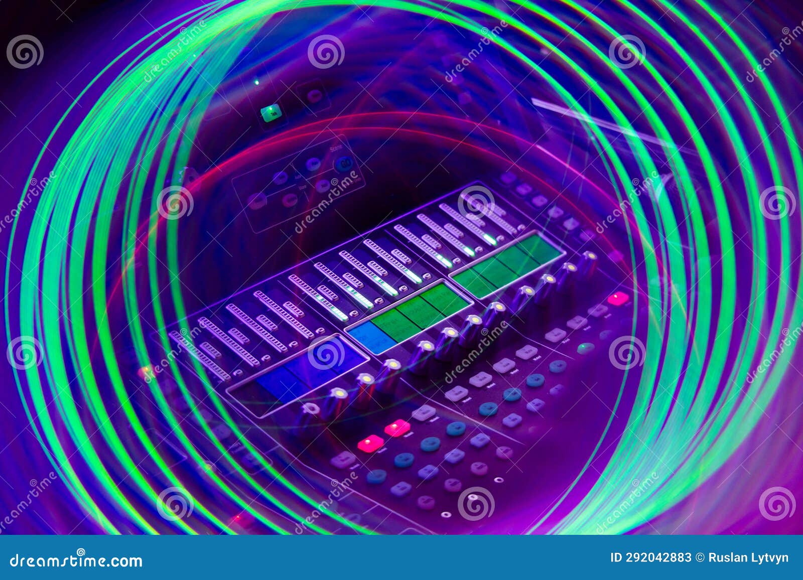 Closeup of Sound Control Panel Stock Image - Image of mixing, adjusting ...