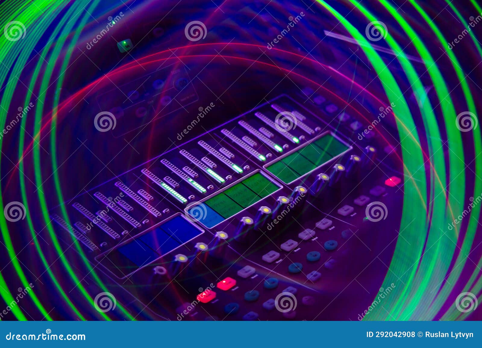 Closeup of Sound Control Panel Stock Photo - Image of entertainment ...