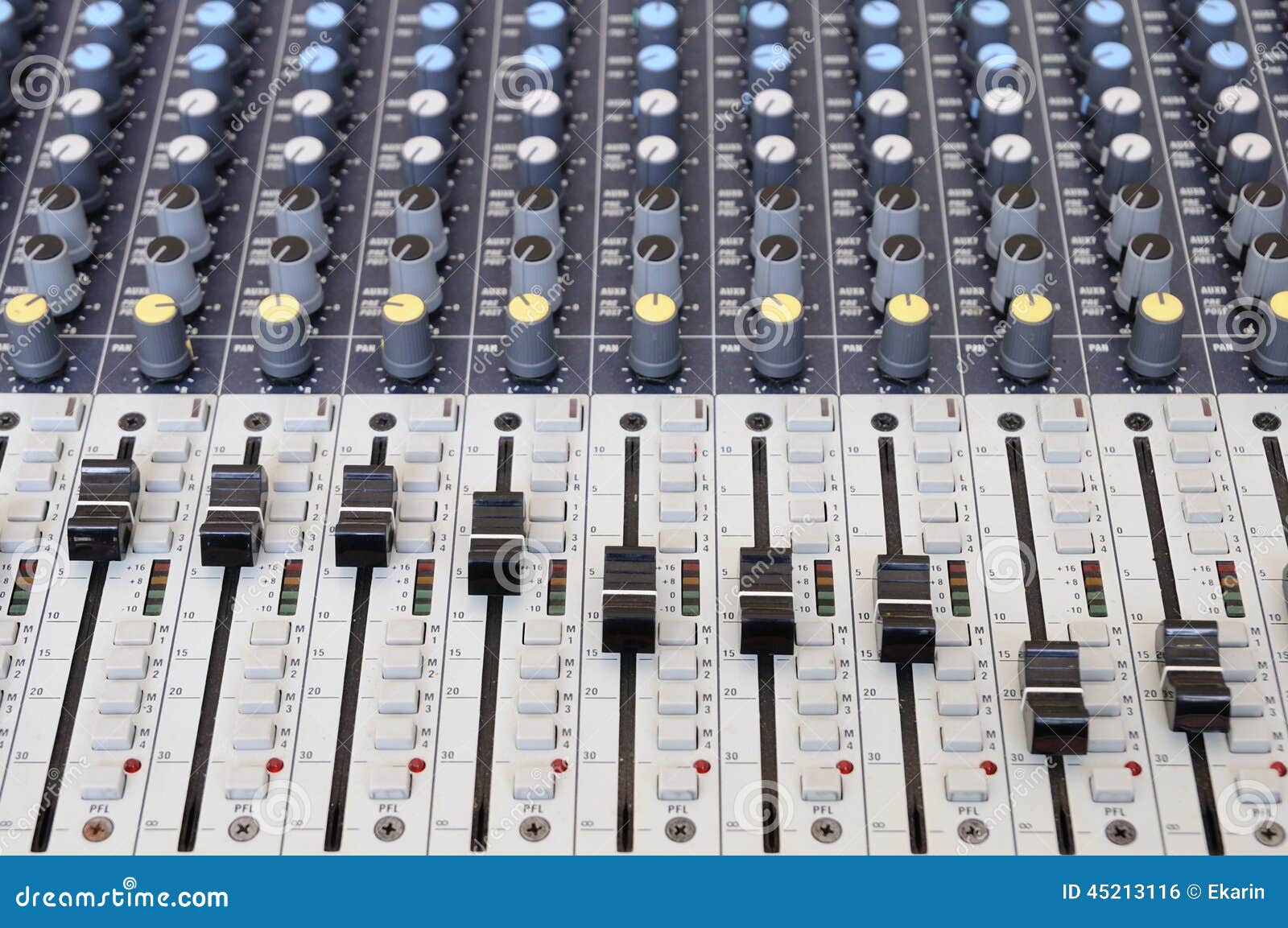Closeup Sound Mixing Control Board Stock Photo - Image of button, jazz ...